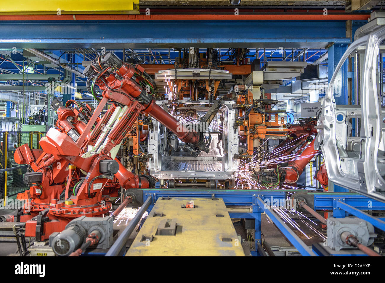 Production Line Robots Welding Car Stock Photos & Production Line Robots Welding Car Stock ...