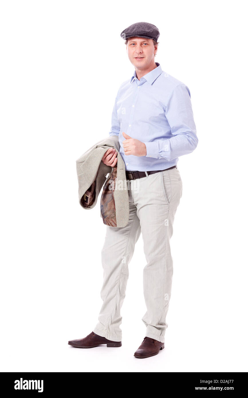 adult successful smiling man in casual business outfit isolated on ...