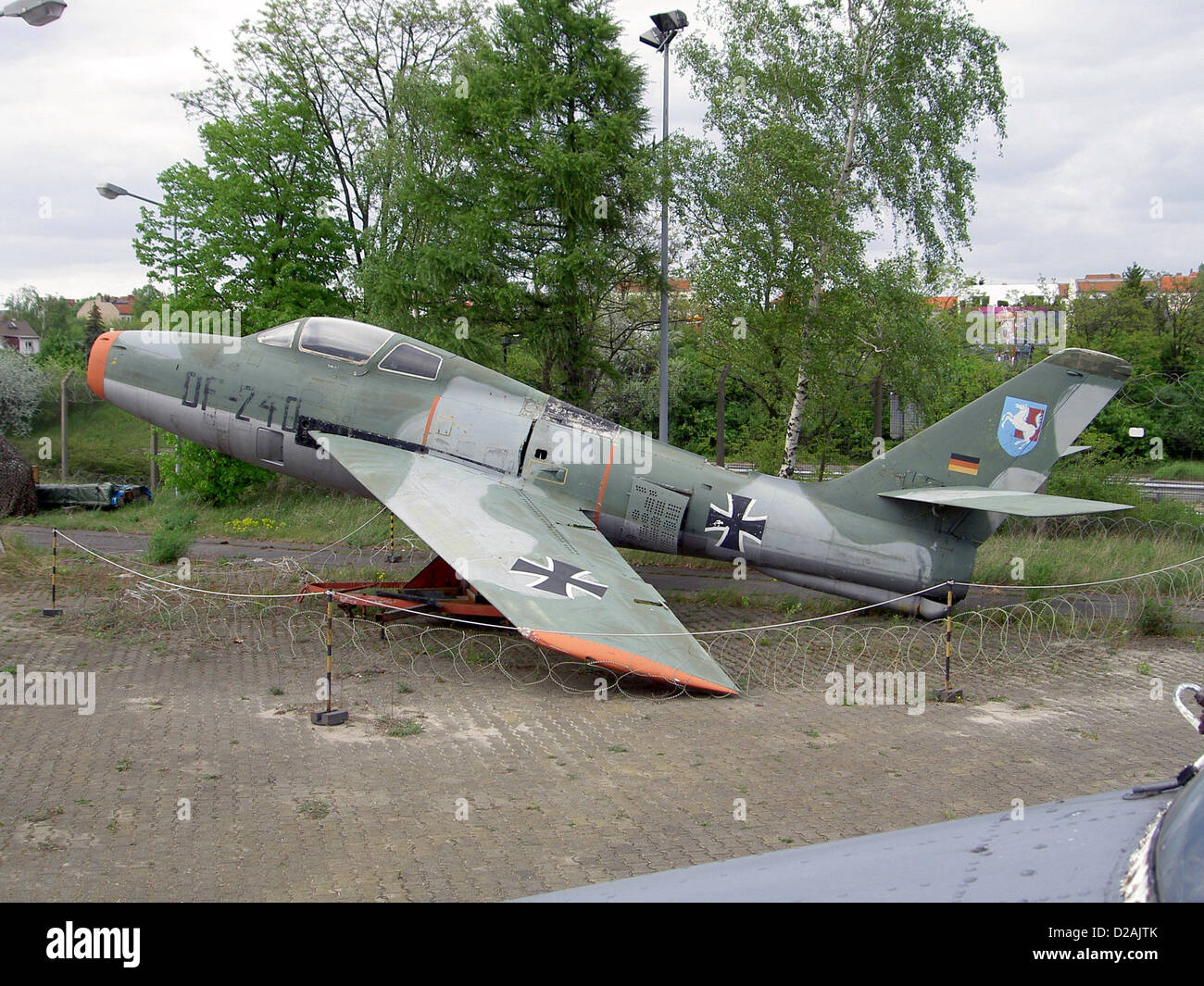 This image shows the Republic F-84F Thunderstreak, registration DF+240 ...