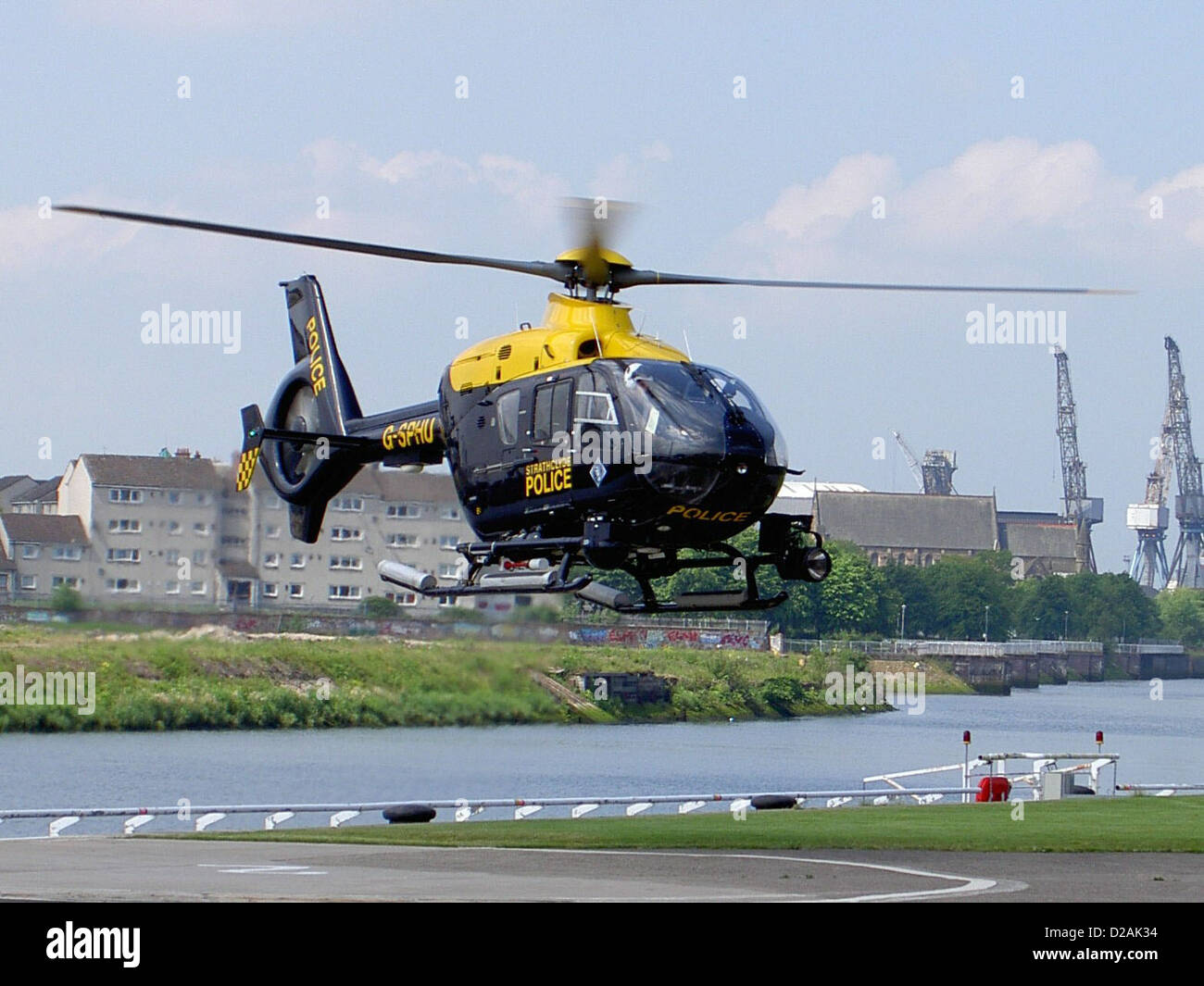 The Police helicopter G-SPHU is an Eurocopter model used for law ...