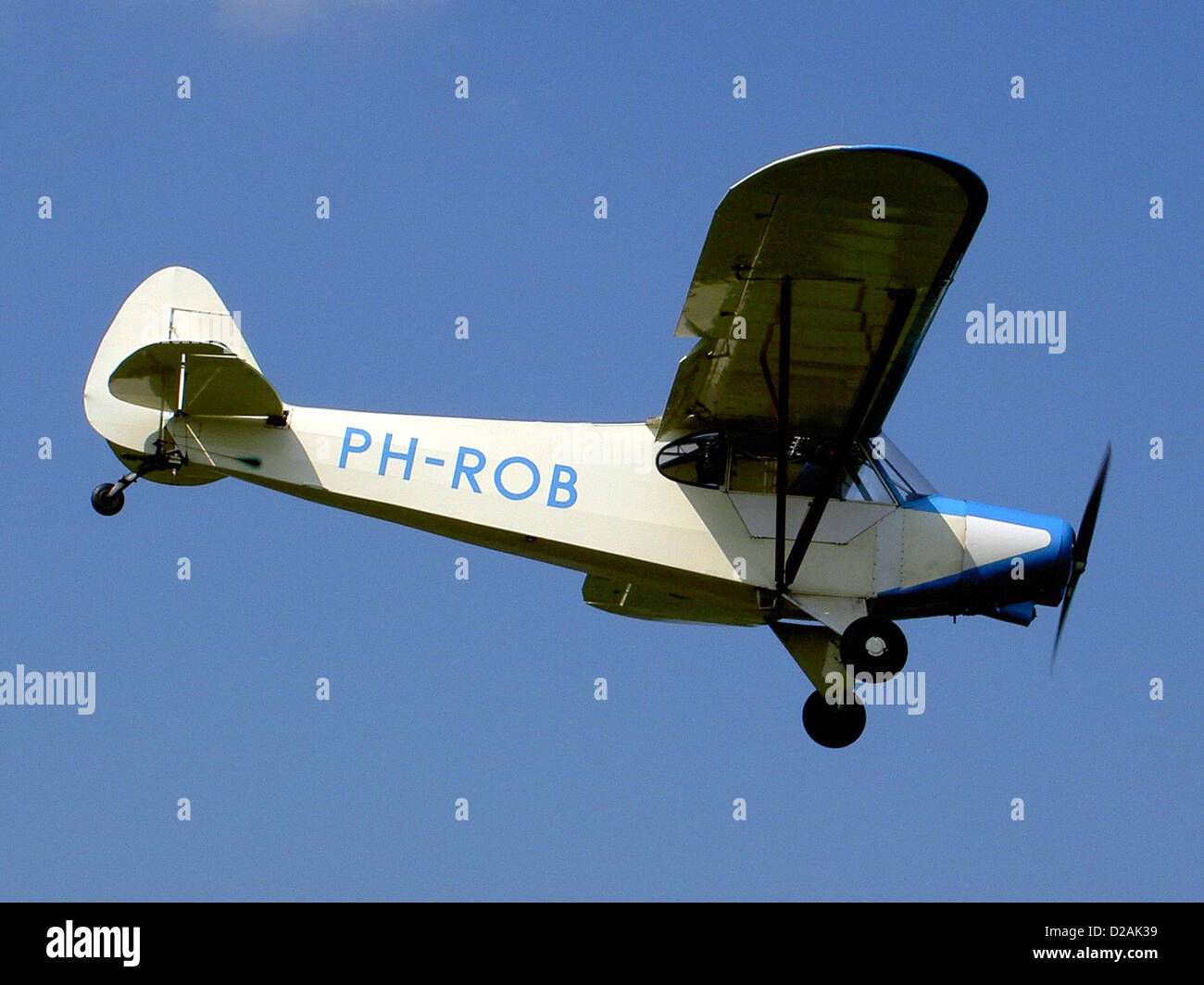 The Piper Super Cub 150, a light aircraft, is seen at Hoogeveen Airport ...