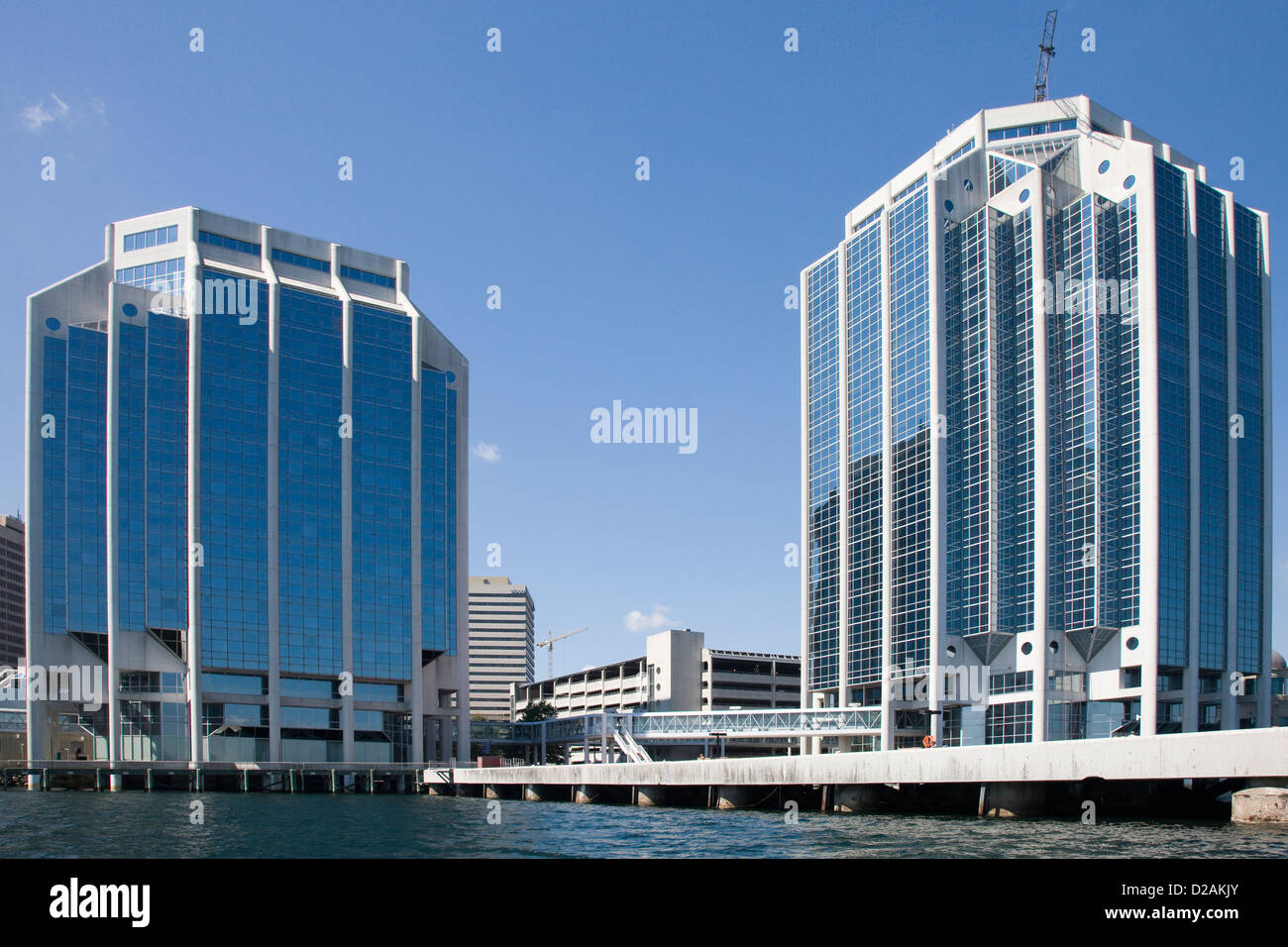 Purdy's Wharf, glass skyscrapers built on piles over the waters of ...