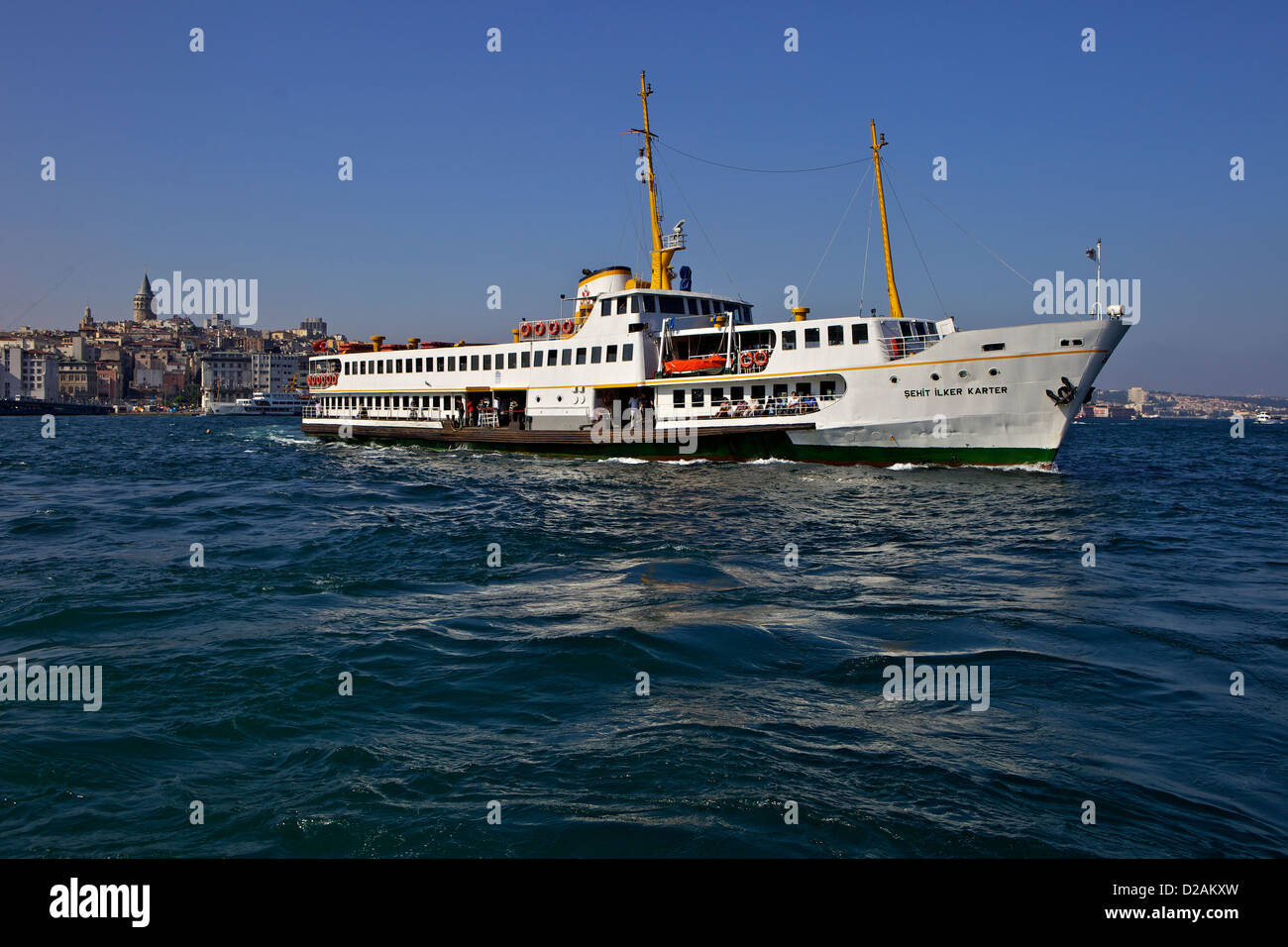 Ferry on the Bosphorus, Istanbul, Turkey, Europe, Eurasia Stock Photo ...
