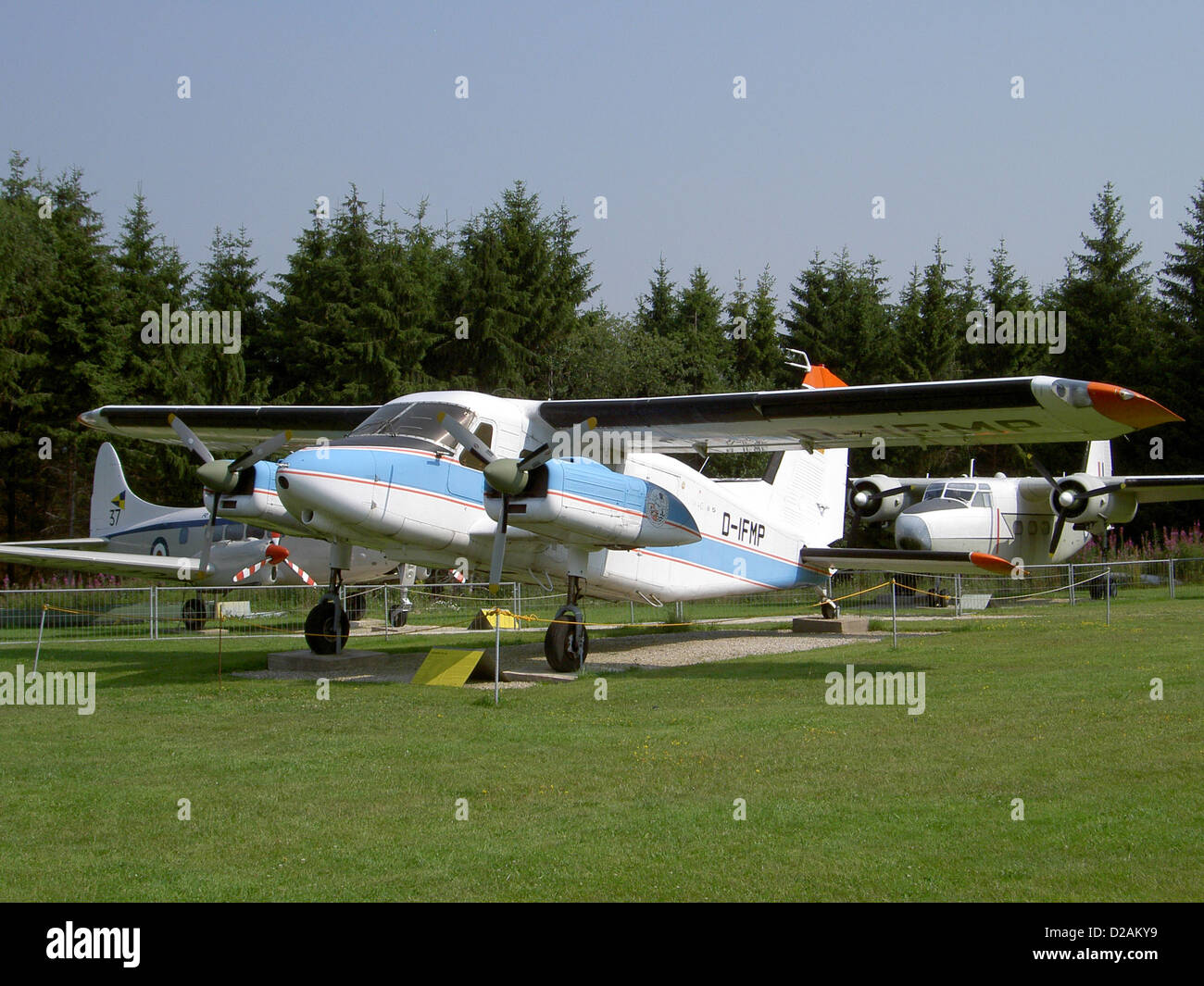 The Dornier 28 is a twin-engine aircraft with a distinctive propeller ...