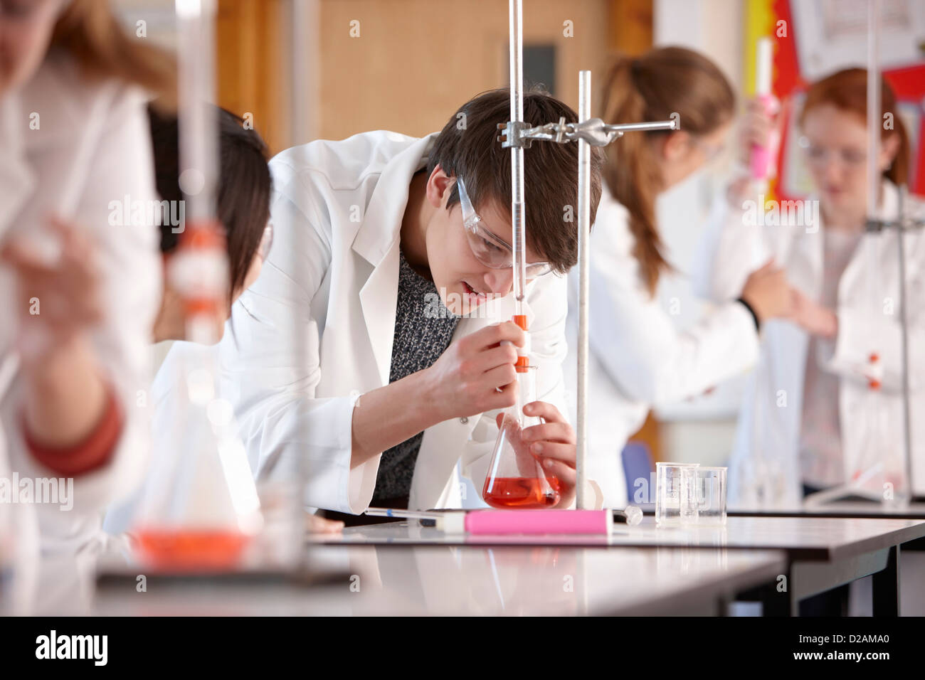 Students working in chemistry lab Stock Photo - Alamy
