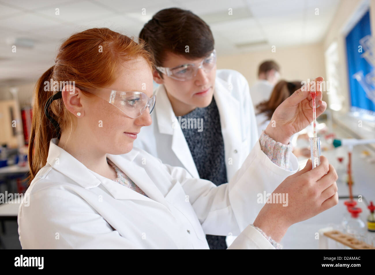 Students working in chemistry lab Stock Photo - Alamy