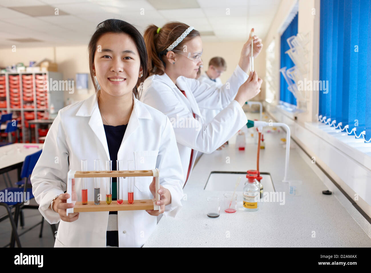 Students working in chemistry lab Stock Photo - Alamy