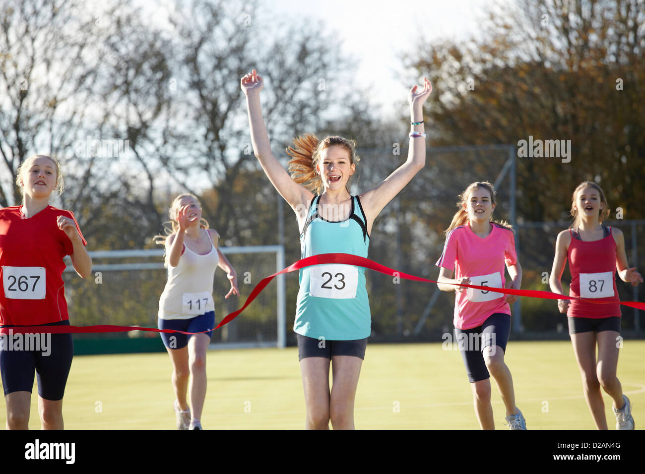 Finish line celebration hi-res stock photography and images - Alamy