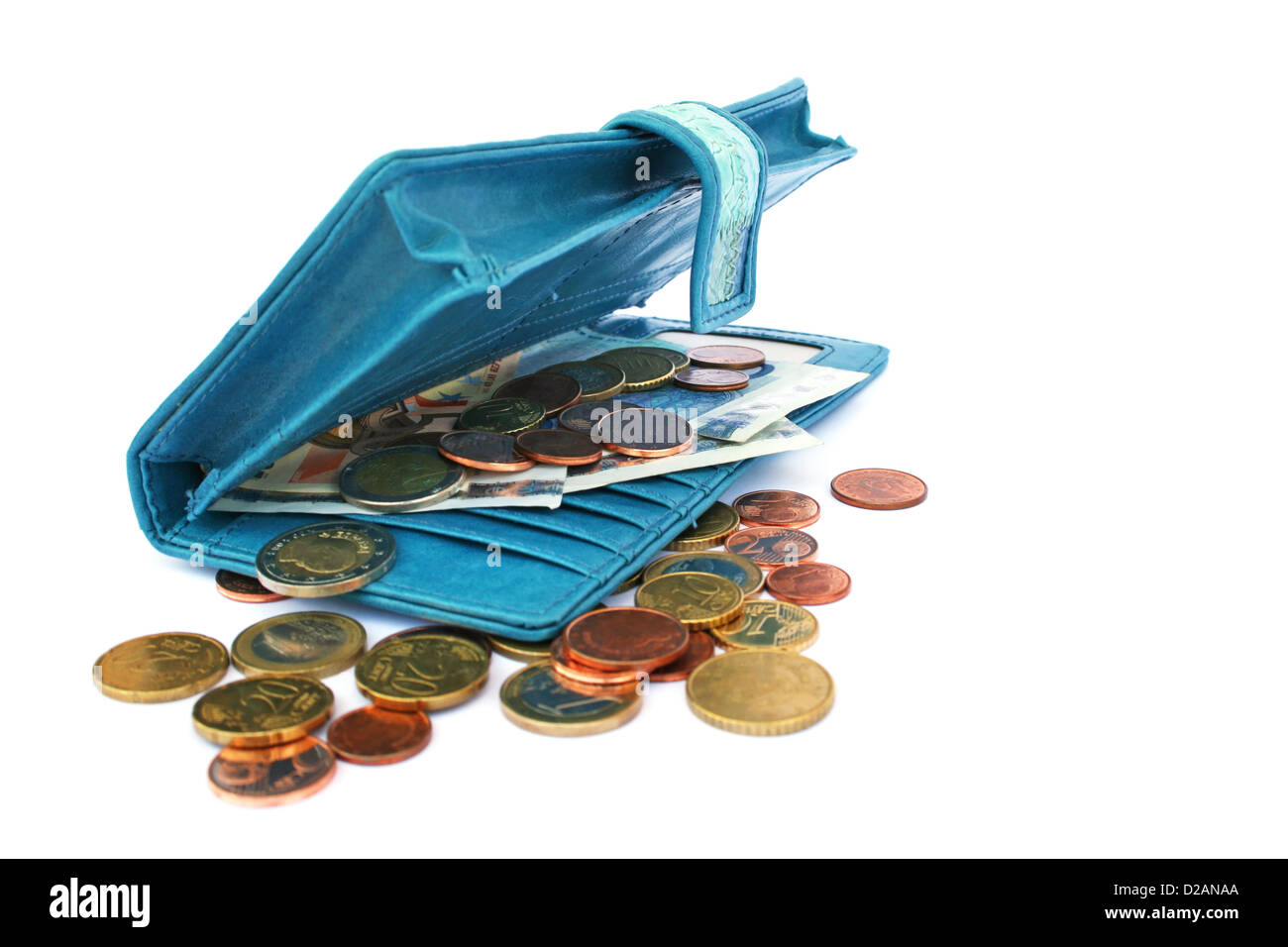 Money in wallet isolated on white background Stock Photo - Alamy