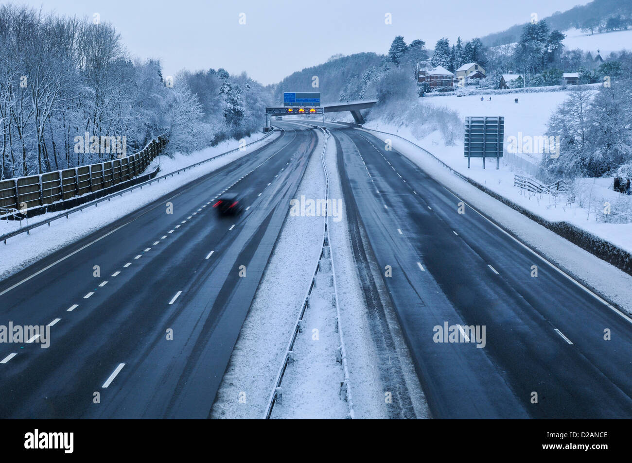 M4 Motorway. Cardiff, UK. Friday 18th January 2013. Traffic is at a ...