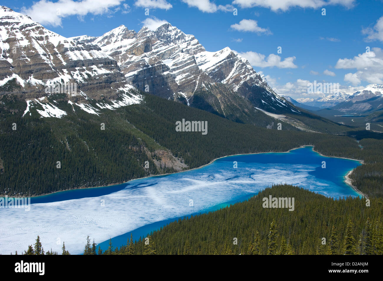 PART FROZEN PEYTO LAKE BANFF NATIONAL PARK ALBERTA CANADA Stock Photo ...