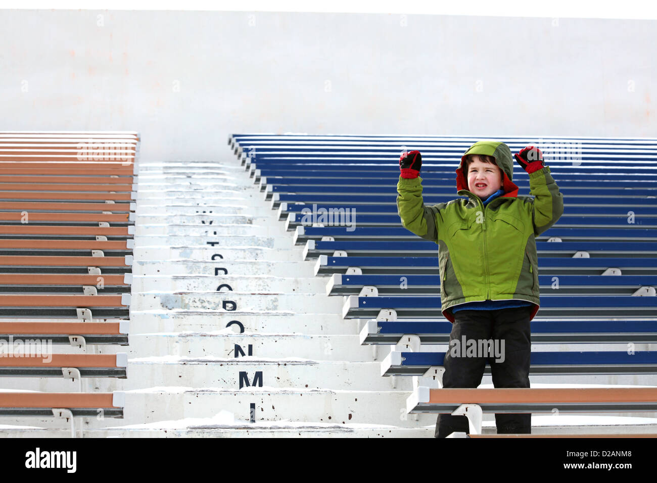Boy cheering stadium hi-res stock photography and images - Alamy