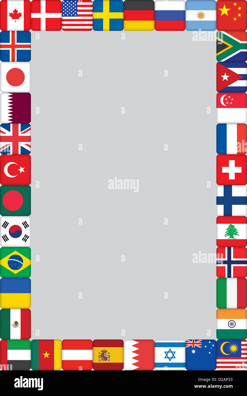 Flags of the world frame hi-res stock photography and images - Alamy