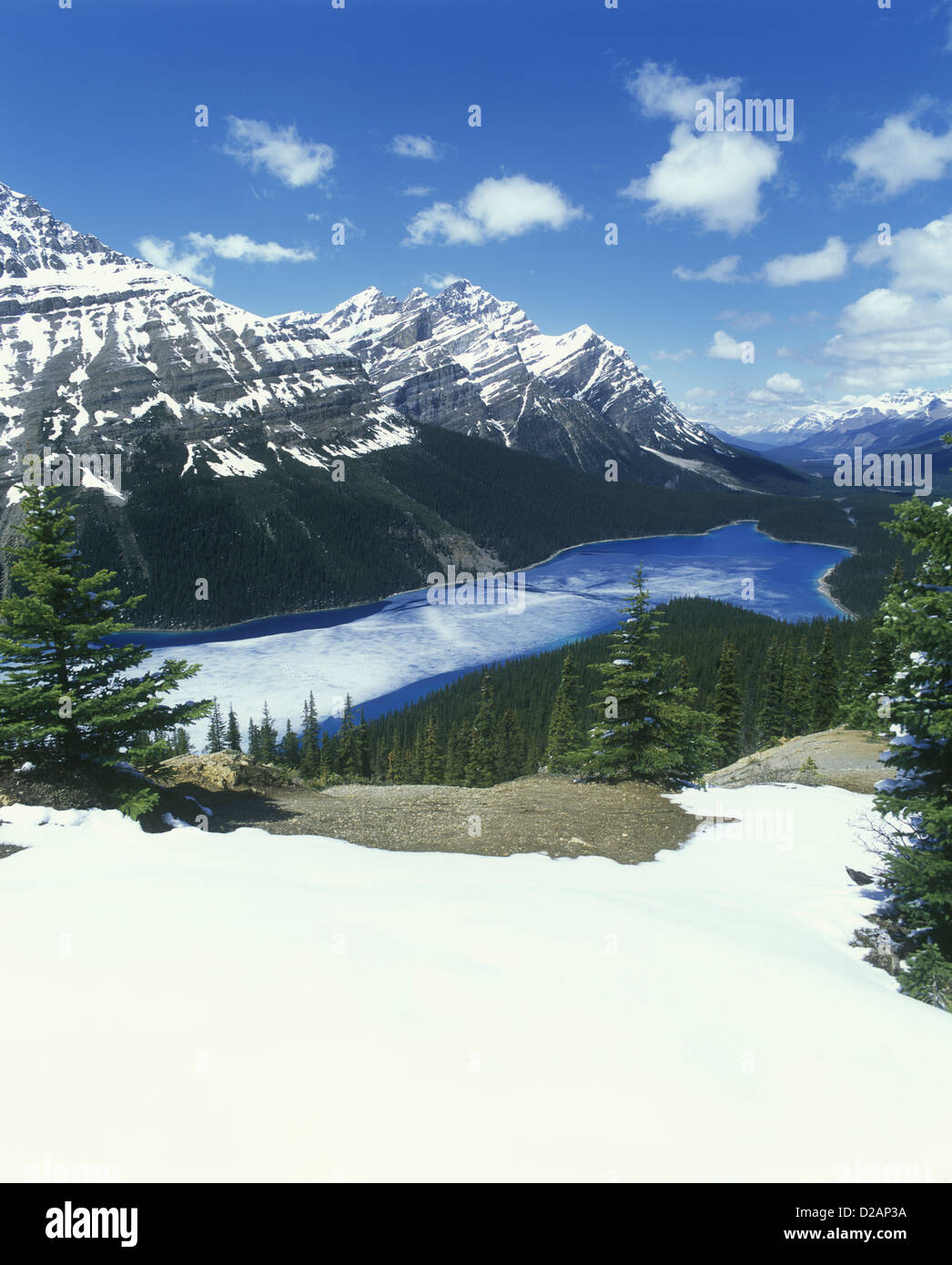 PART FROZEN PEYTO LAKE BANFF NATIONAL PARK ALBERTA CANADA Stock Photo ...