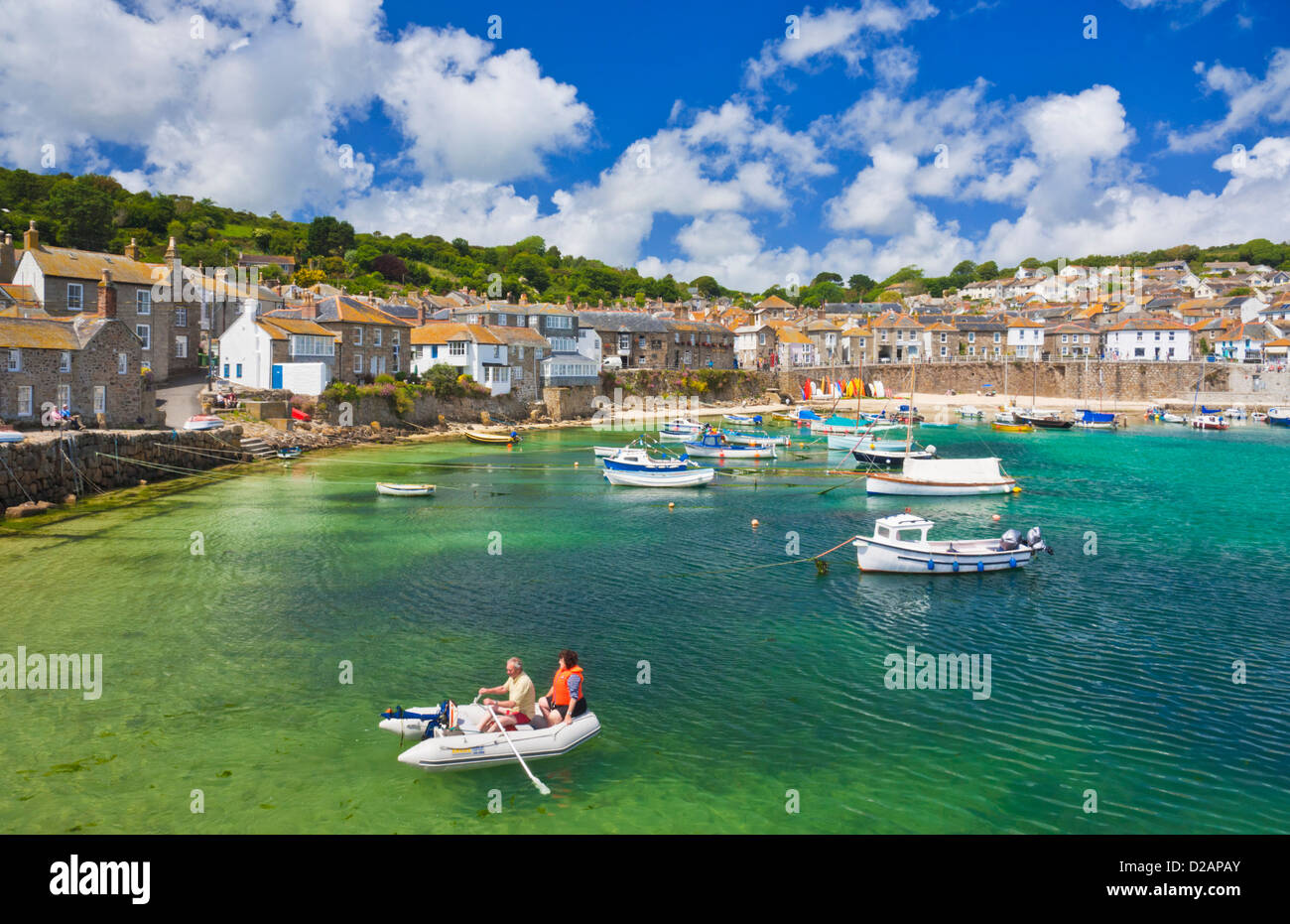 Mousehole Cornwall Small fishing boats in Mousehole harbour Cornwall ...