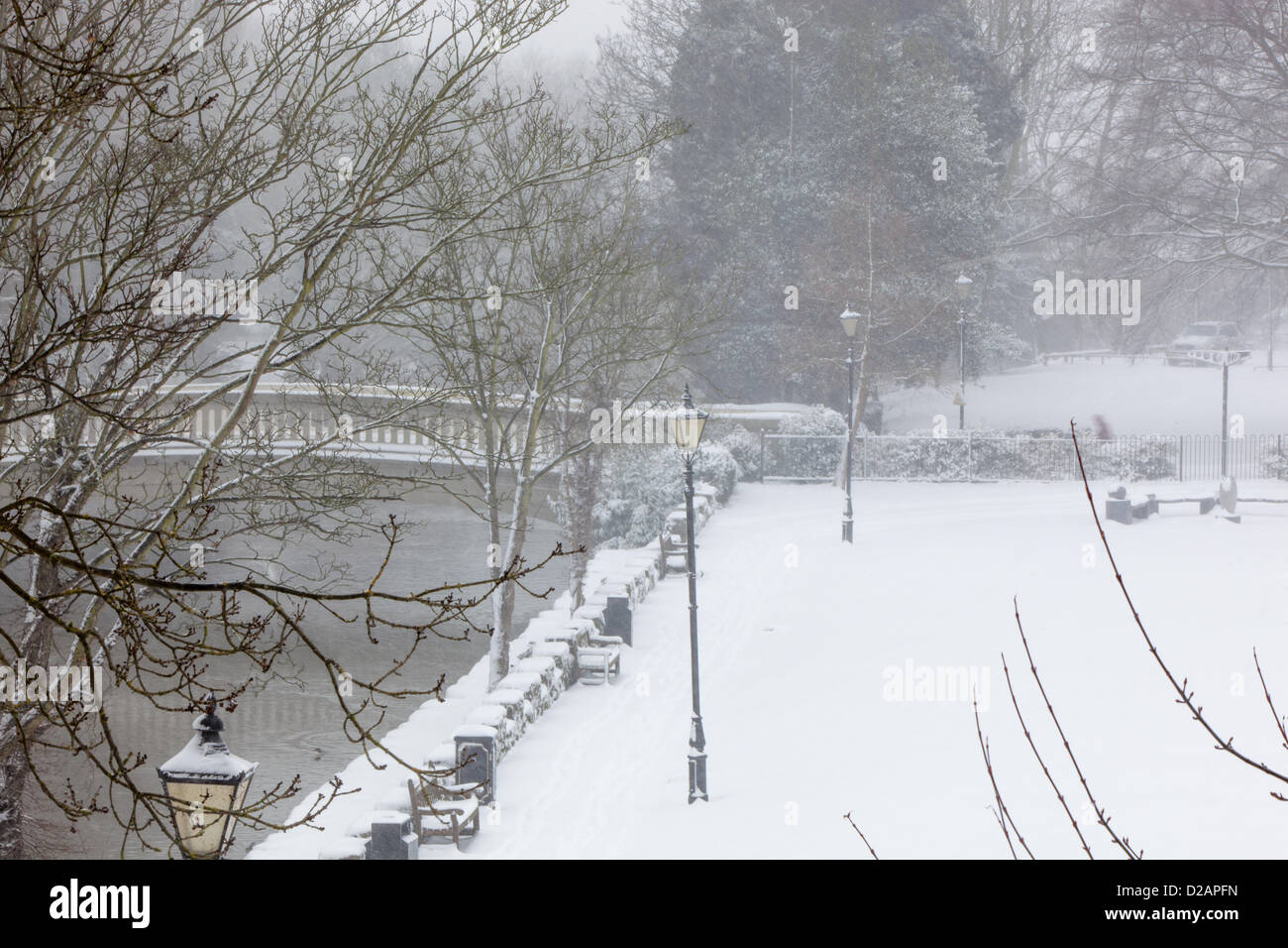 River Anker in the snow, Tamworth Stock Photo - Alamy