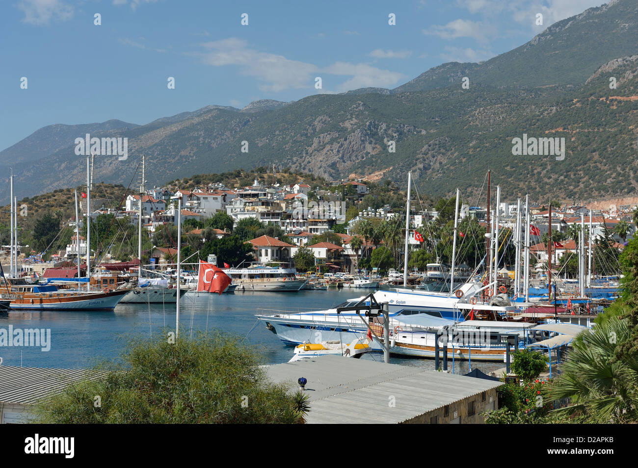Harbour Kas Turkey a resort town on the Mediterranean Coast Stock Photo ...