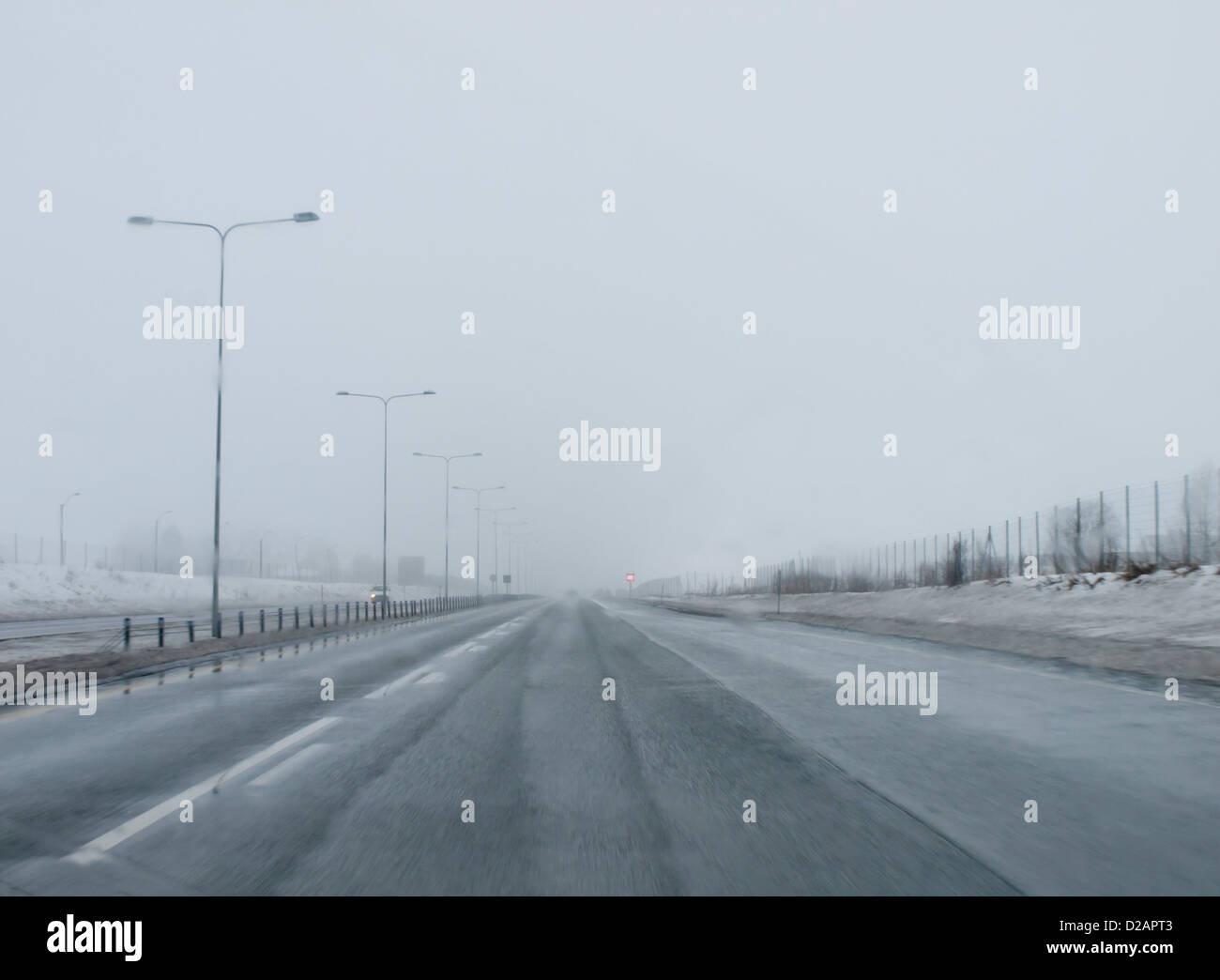 Driving in sleet wet snow hi-res stock photography and images - Alamy