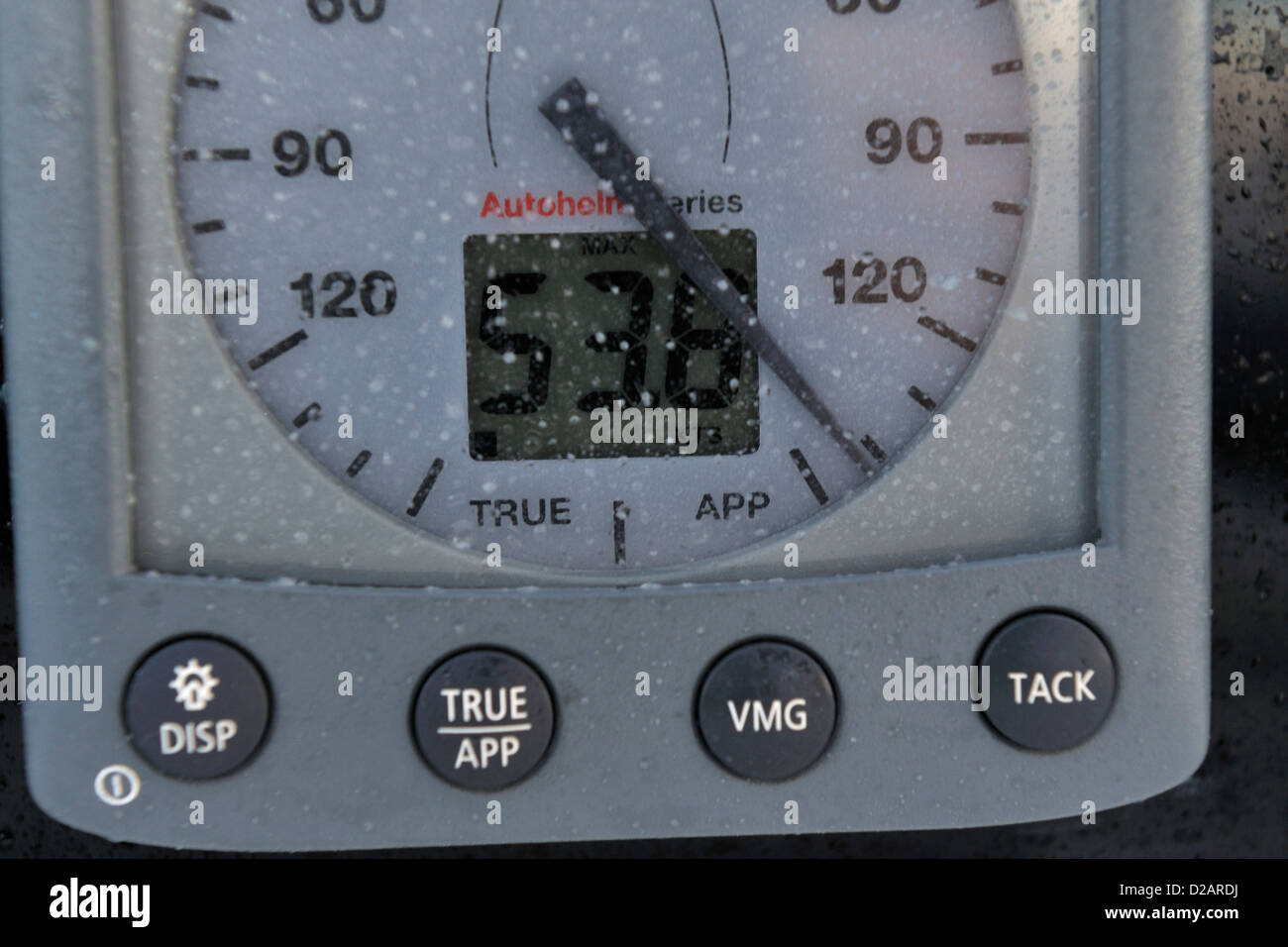 Wind instrument showing maximum gusts of over fifty knots, experienced ...