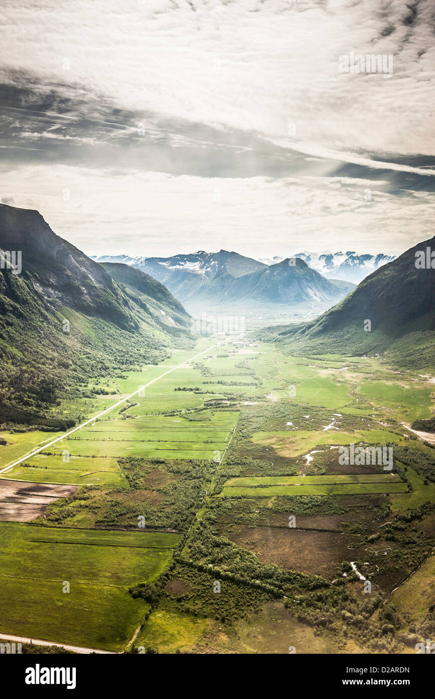 Aerial view of rural valley floor Stock Photo - Alamy