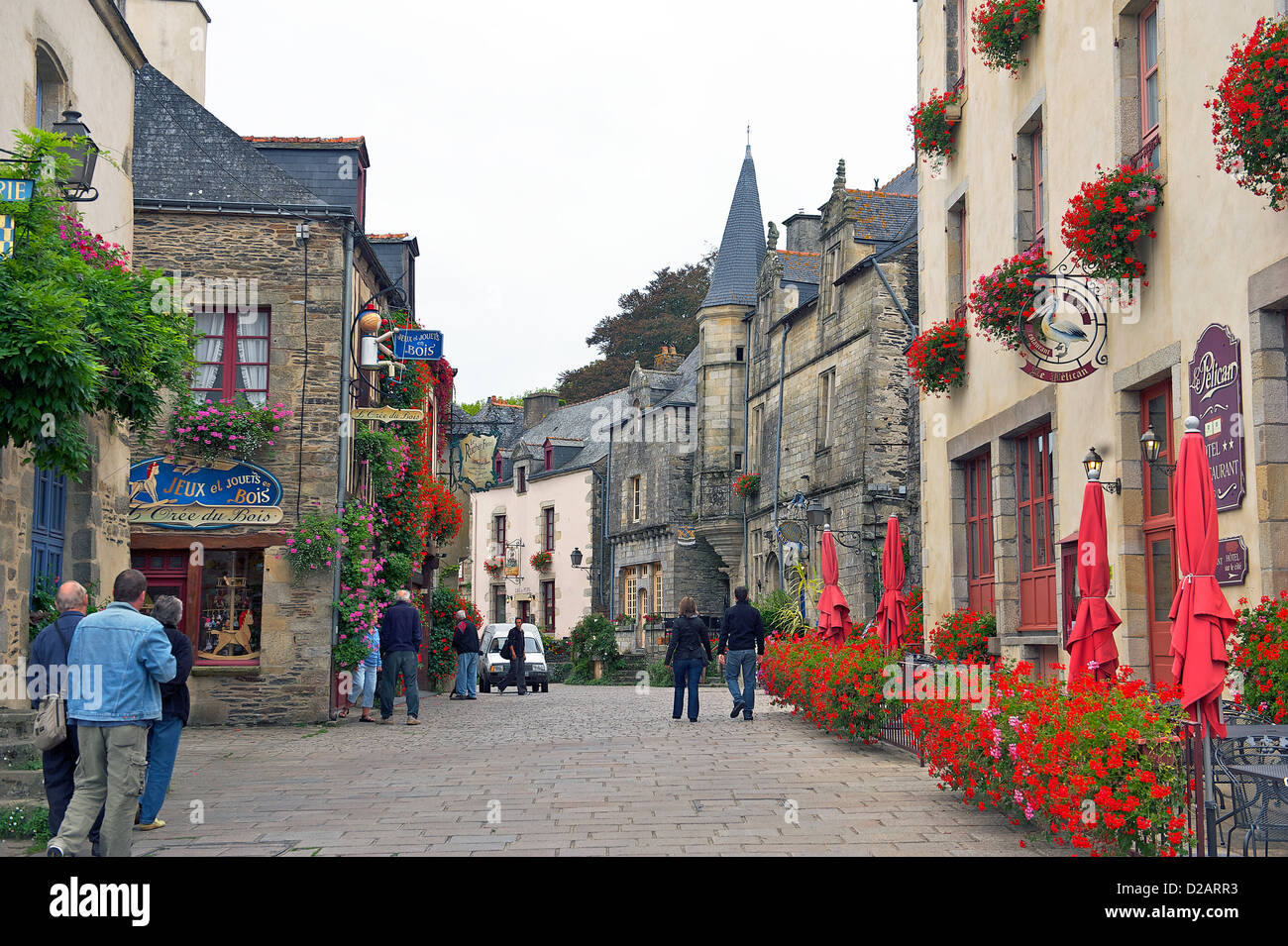 Colorful street scene in France Stock Photo - Alamy