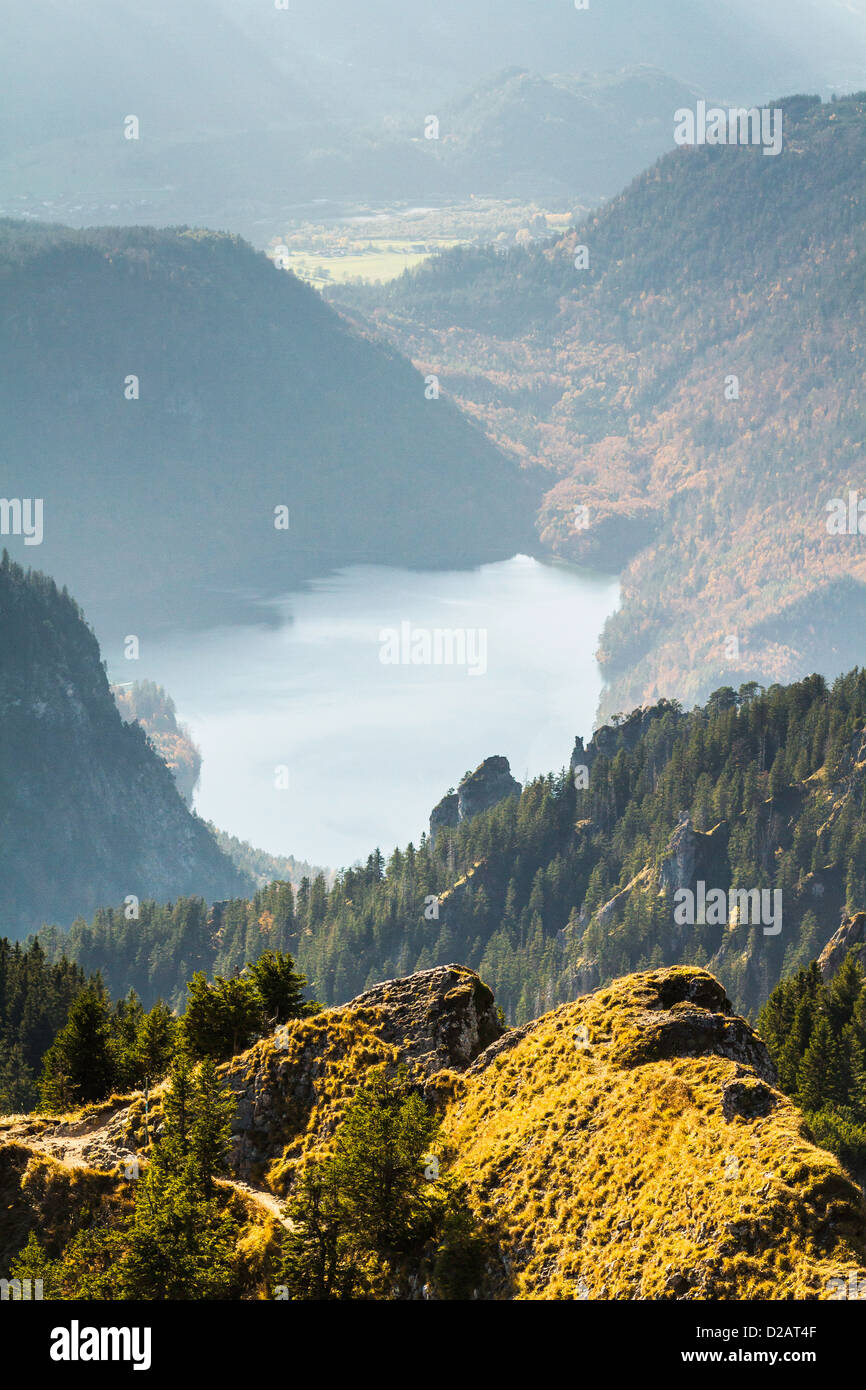 Mountain overlooking rural landscape Stock Photo - Alamy