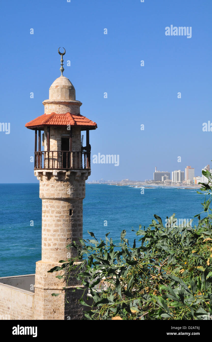 The minaret of the Jaffa mosque. Israel Stock Photo - Alamy