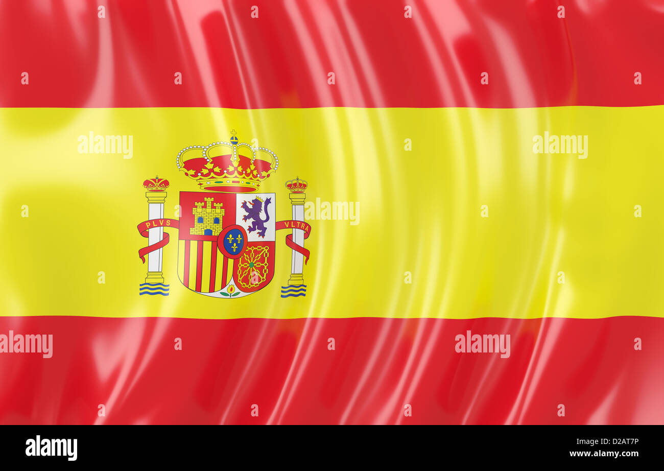 3d illustration of Spain flag. Wavy texture Stock Photo - Alamy