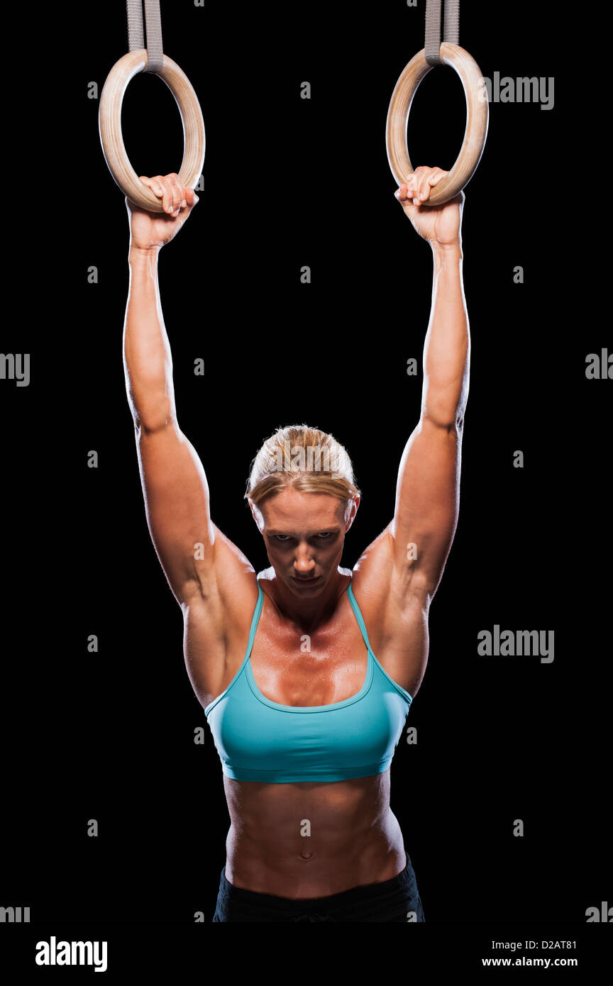 Female gymnast rings hi-res stock photography and images - Alamy