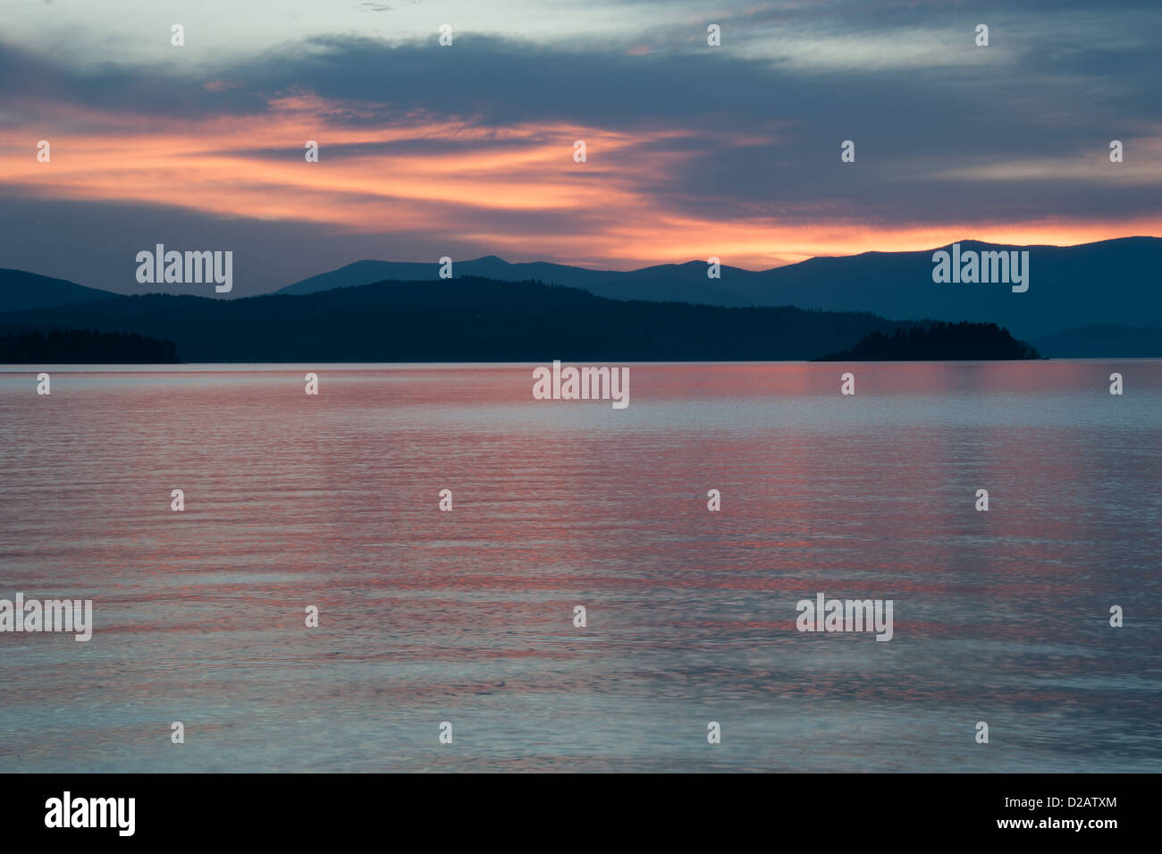 Summer sunset on Lake Pend Oreille in northern Idaho Stock Photo - Alamy