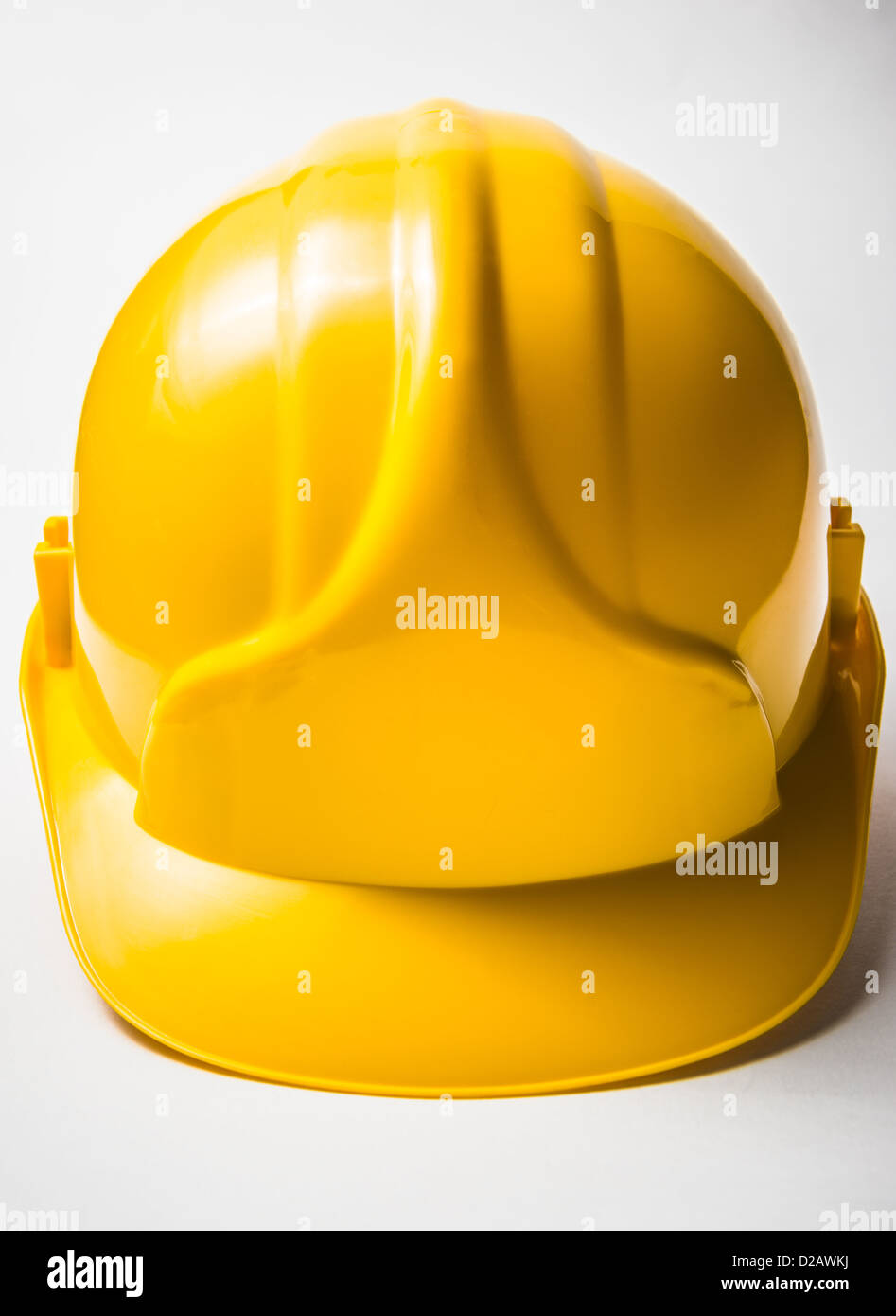 Safety hard hat, yellow, shot in studio on a white background Stock ...