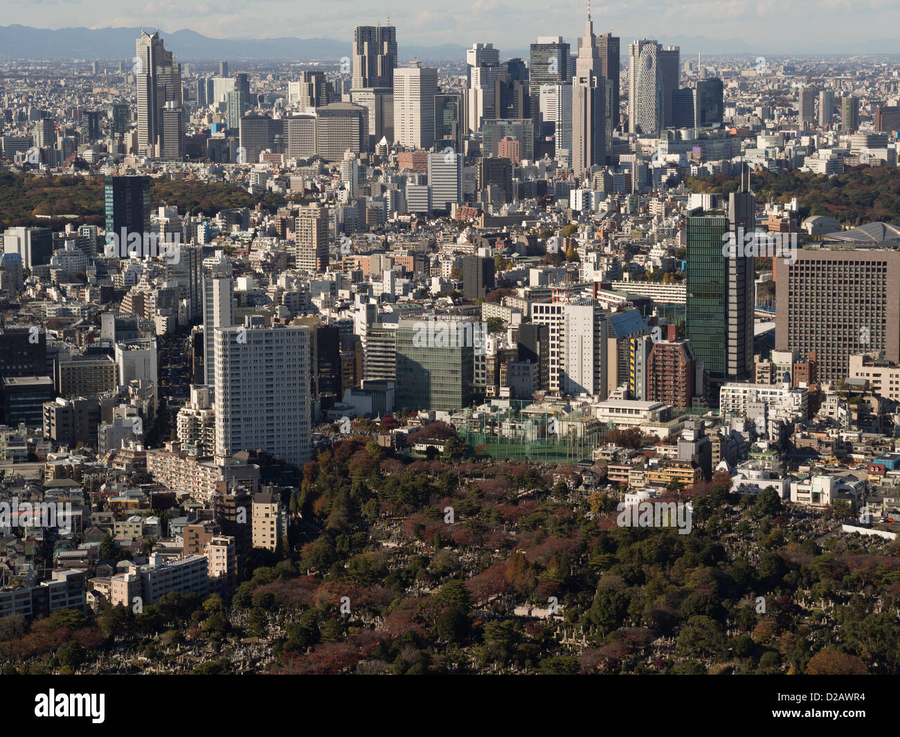 The view from the Mori Tower, Roppongi Hills, Tokyo. Tokyo city scape ...