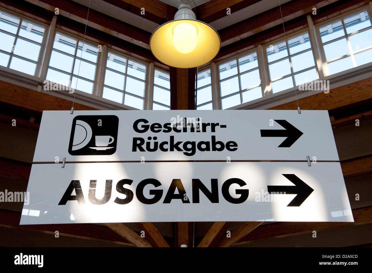 A sign which reads 'Ausgang' indicates the exit of the refectory of the ...