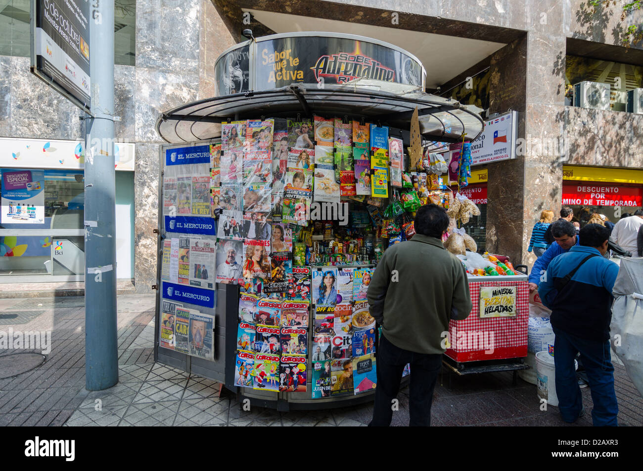 Newspaper Booth in Santiago de Chile, Chile Stock Photo - Alamy