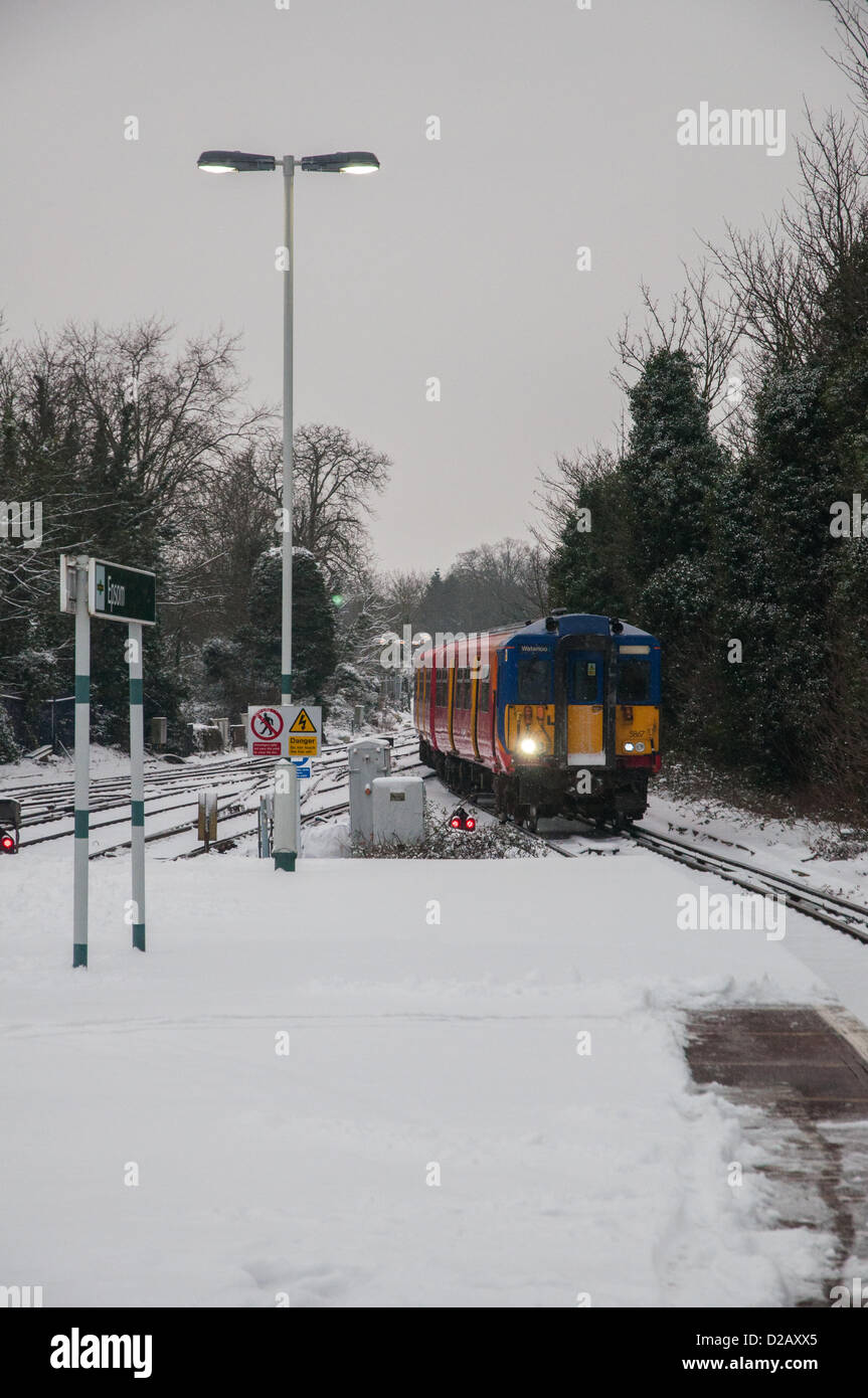 A South West Trains service to London Waterloo entering Platform 4 of ...