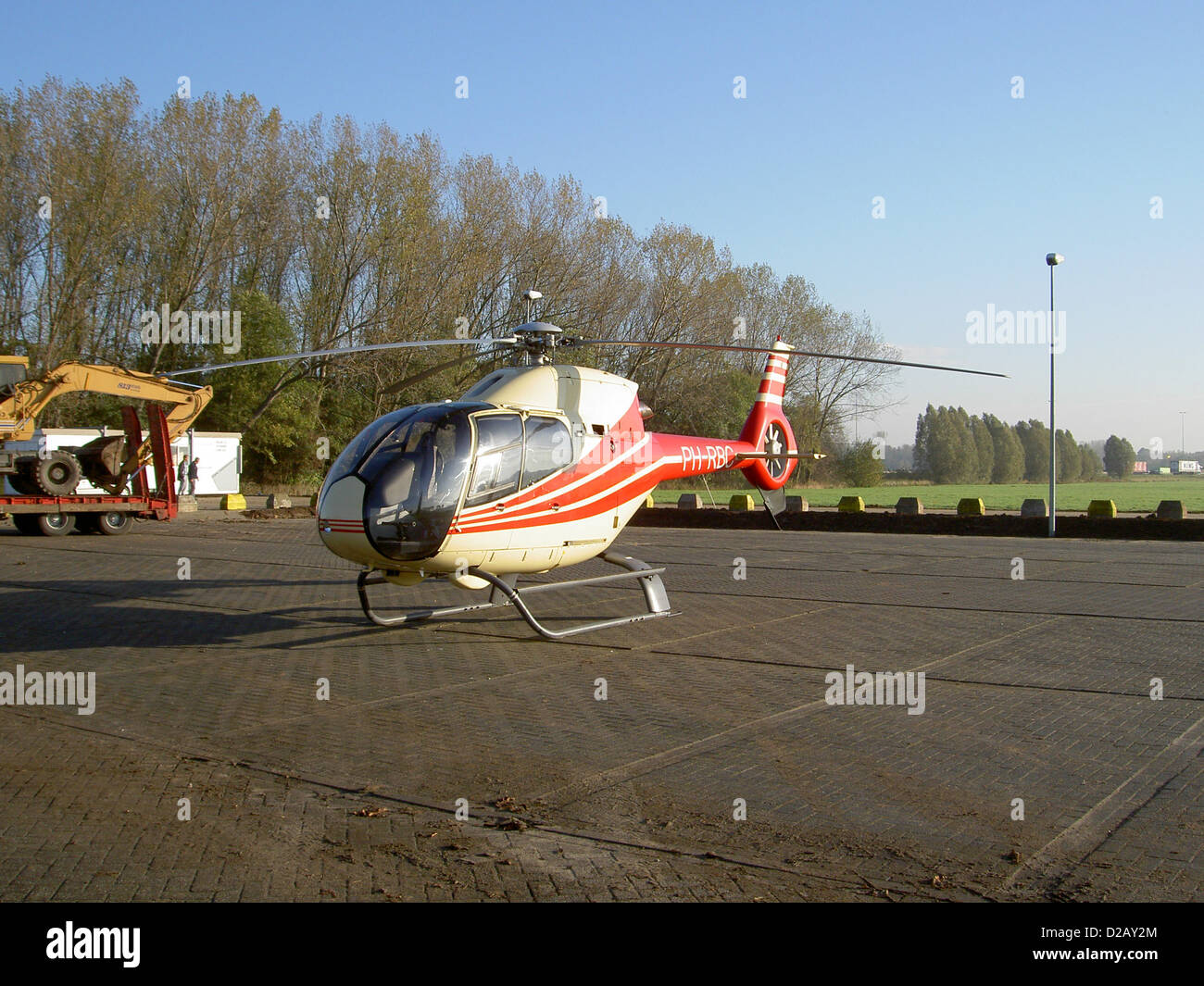 Eurocopter EC120 (PH-RBC) helicopter with rotor blades and tail flaps ...