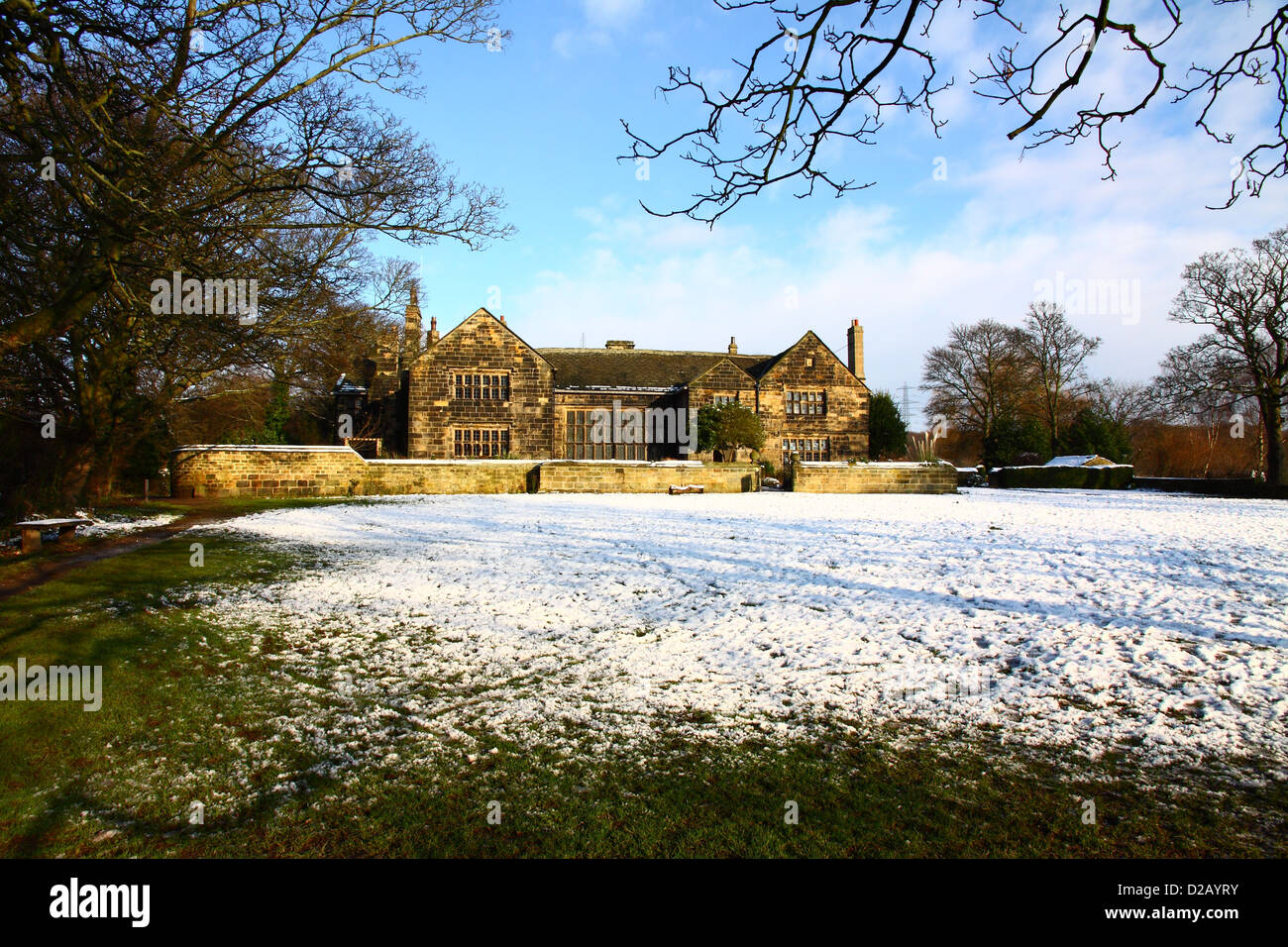 Oakwell Hall, Yorkshire after snow fall Stock Photo - Alamy