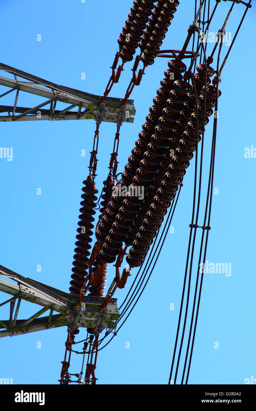 Electricity pylon close up Stock Photo - Alamy