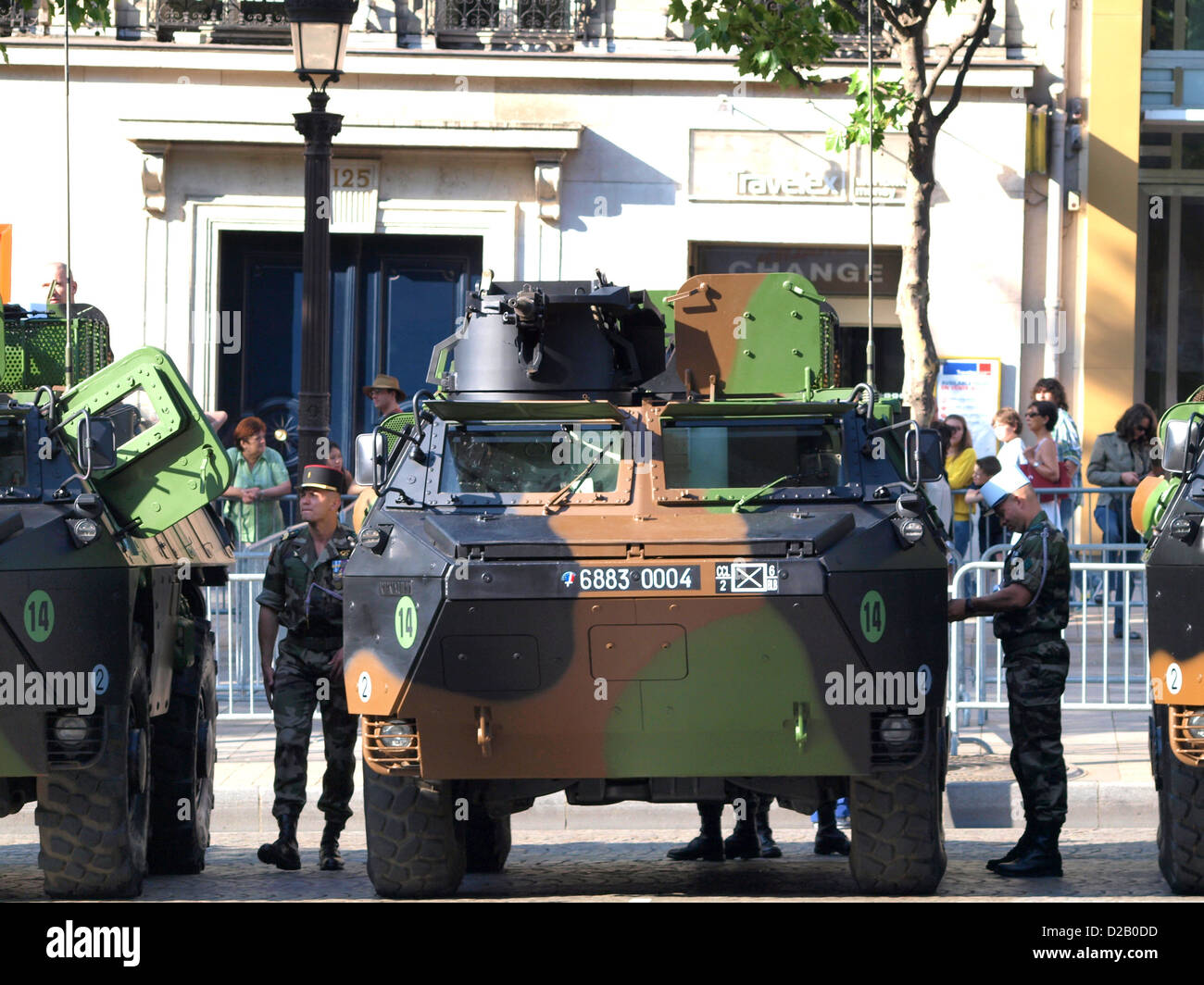 The VAB 4x4, a French military vehicle, is showcased during a parade on ...