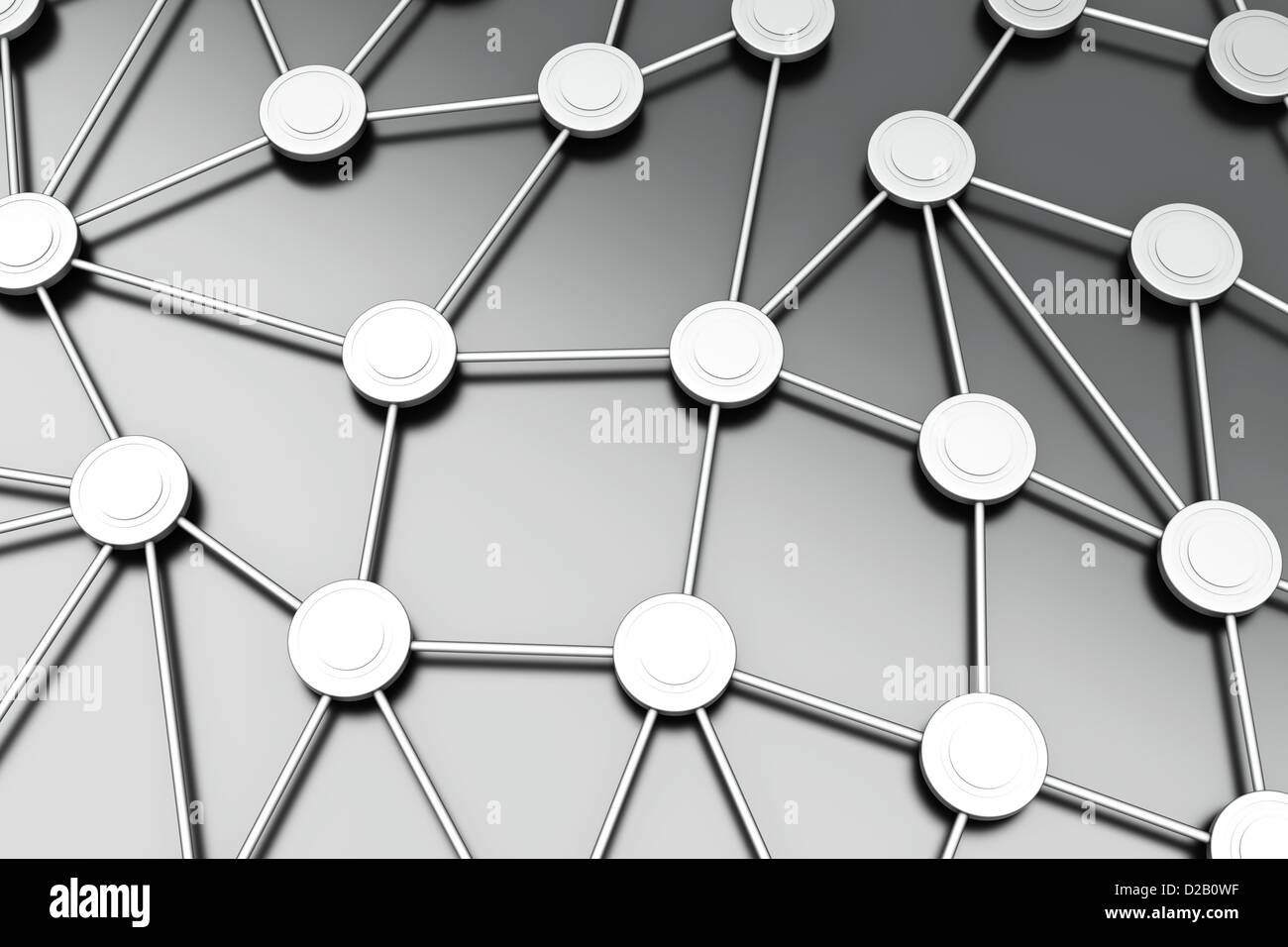 Activated network nodes. 3D rendered Illustration Stock Photo - Alamy