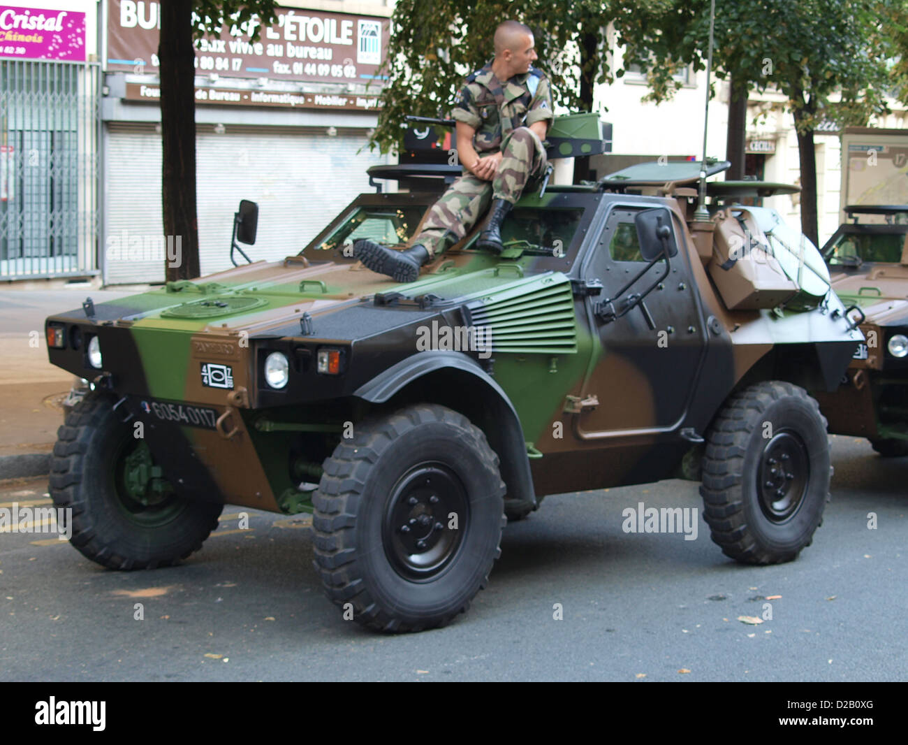 The Panhard VBL, a French military vehicle, taking part in a parade ...