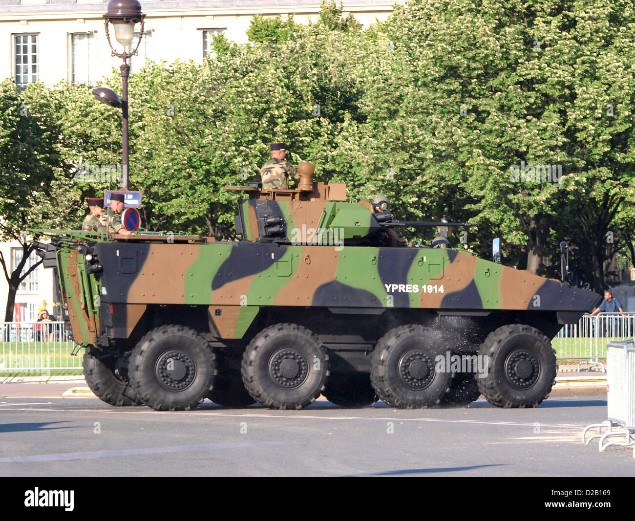 An armored combat vehicle participated in a military parade on the ...