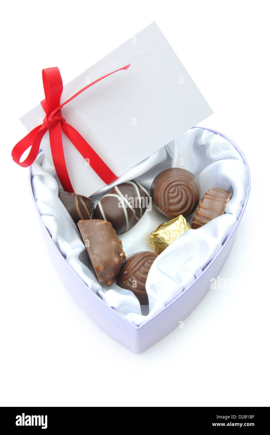 Heart shape chocolate box Stock Photo - Alamy