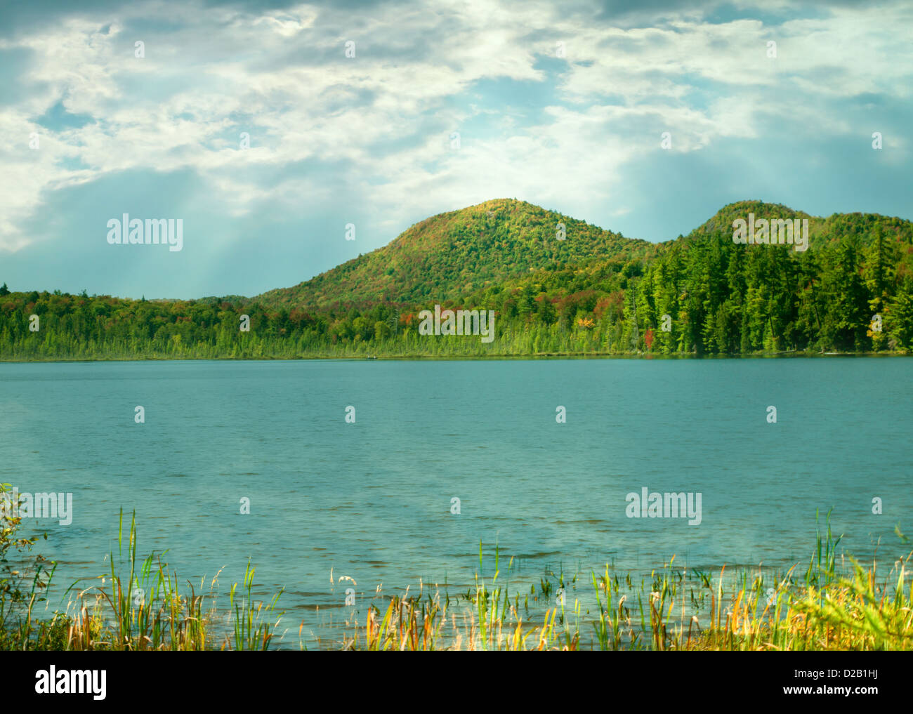 Fulton chain lakes in Old Forge, New York in autumn Stock Photo - Alamy