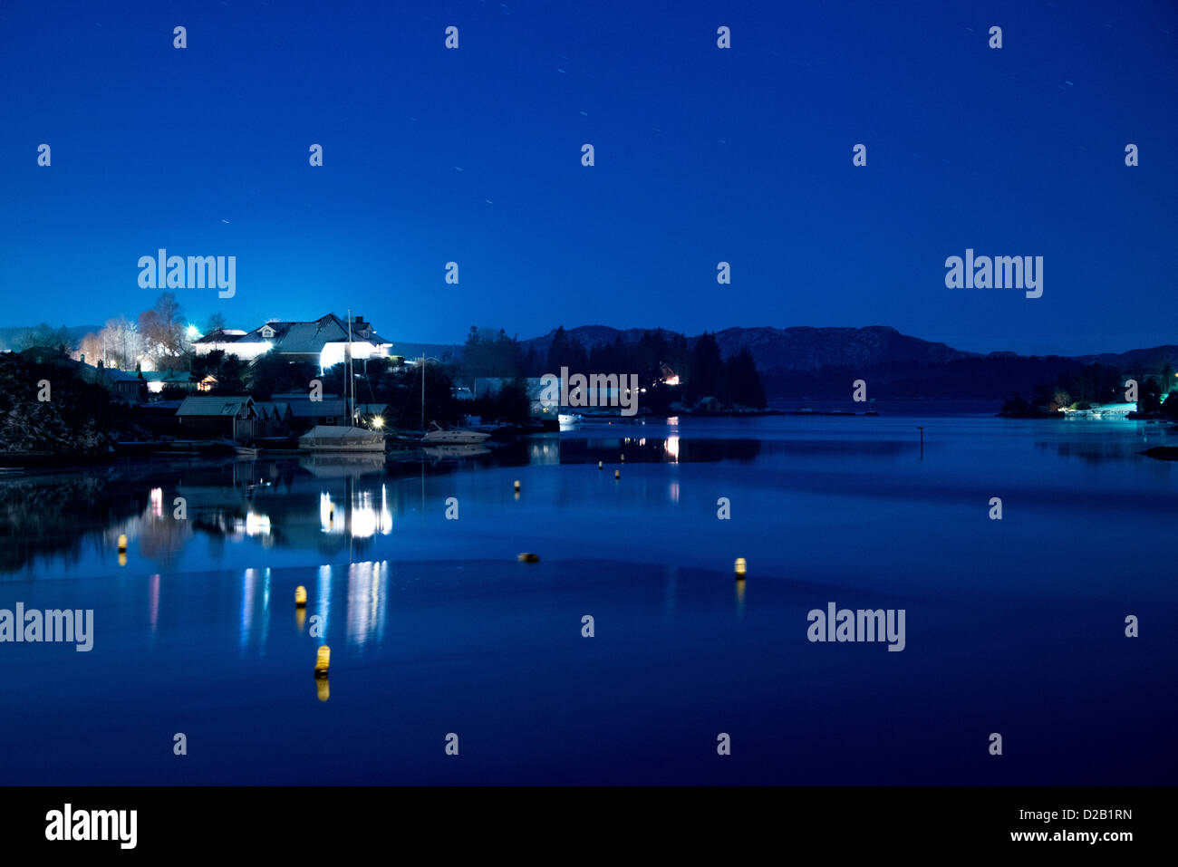 Blue imperssions of a cold January evening Stock Photo - Alamy
