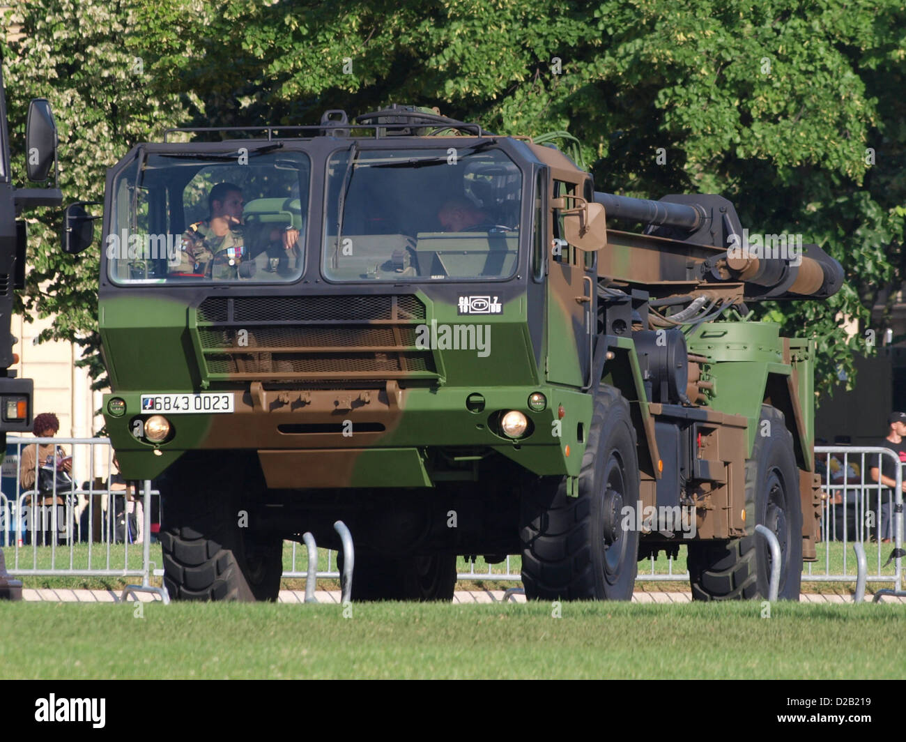 French army plant equipment on display during a military parade along ...