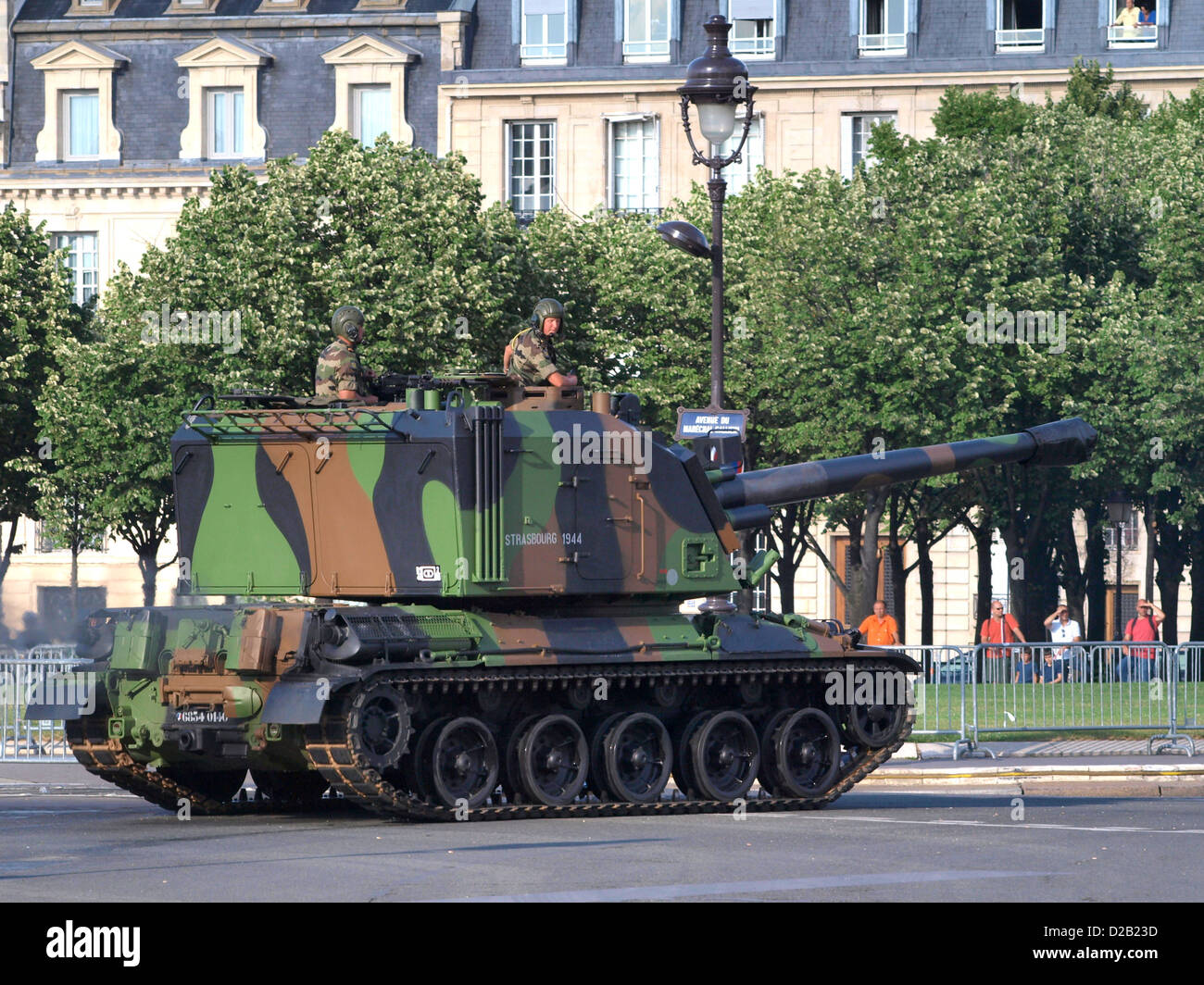 The GCT 155mm AUF1 is a French-made self-propelled howitzer, seen here ...