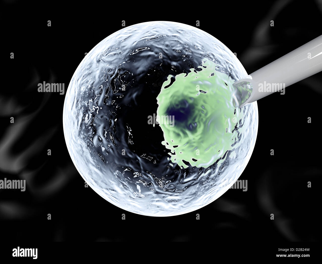 Injecting DNA into a stem cell. 3D rendered Illustration Stock Photo ...