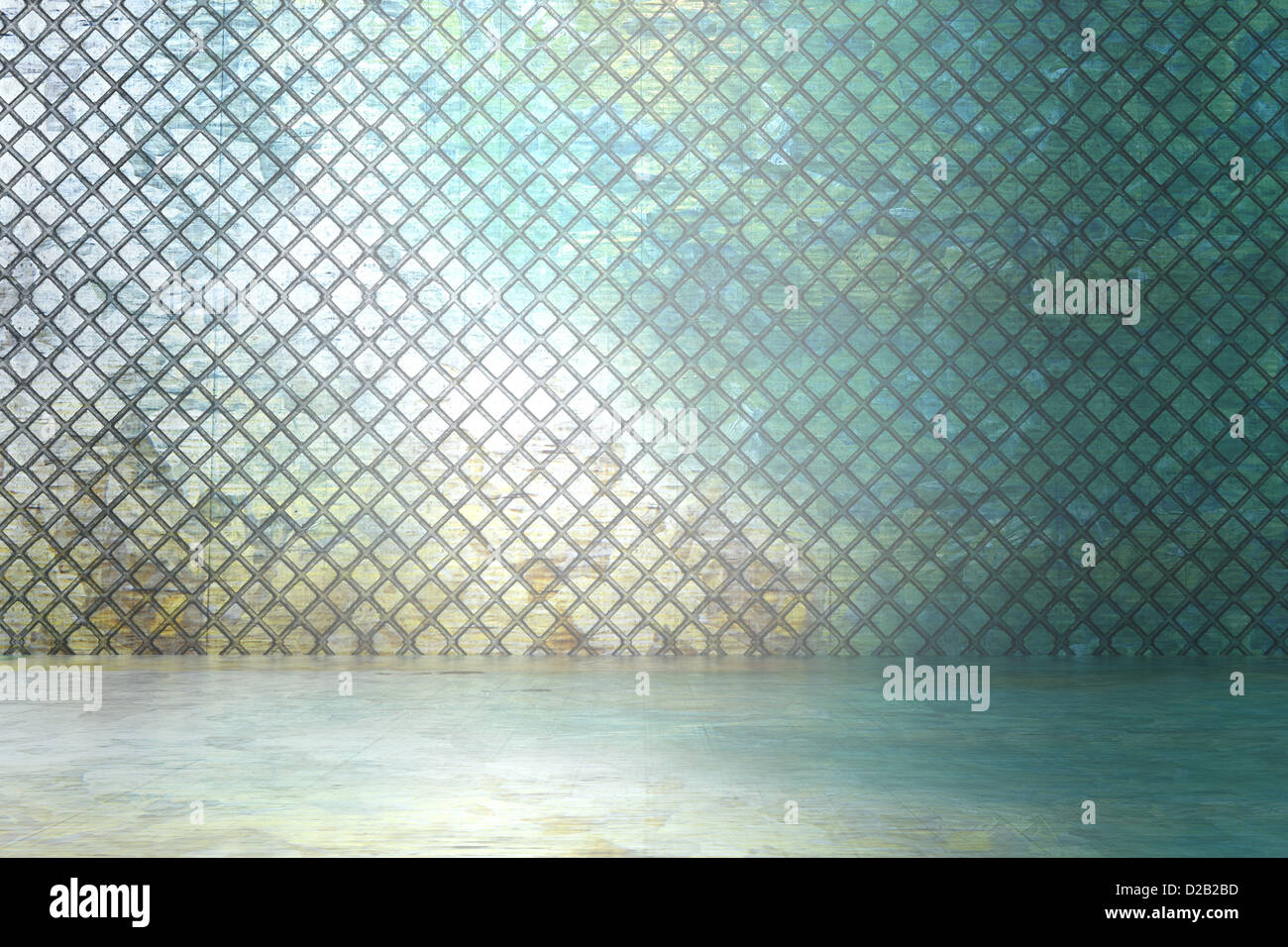 A empty metal room. 3d rendered Illustration Stock Photo - Alamy