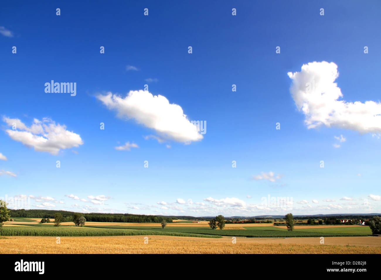 A german landscape under a blue sky Stock Photo - Alamy
